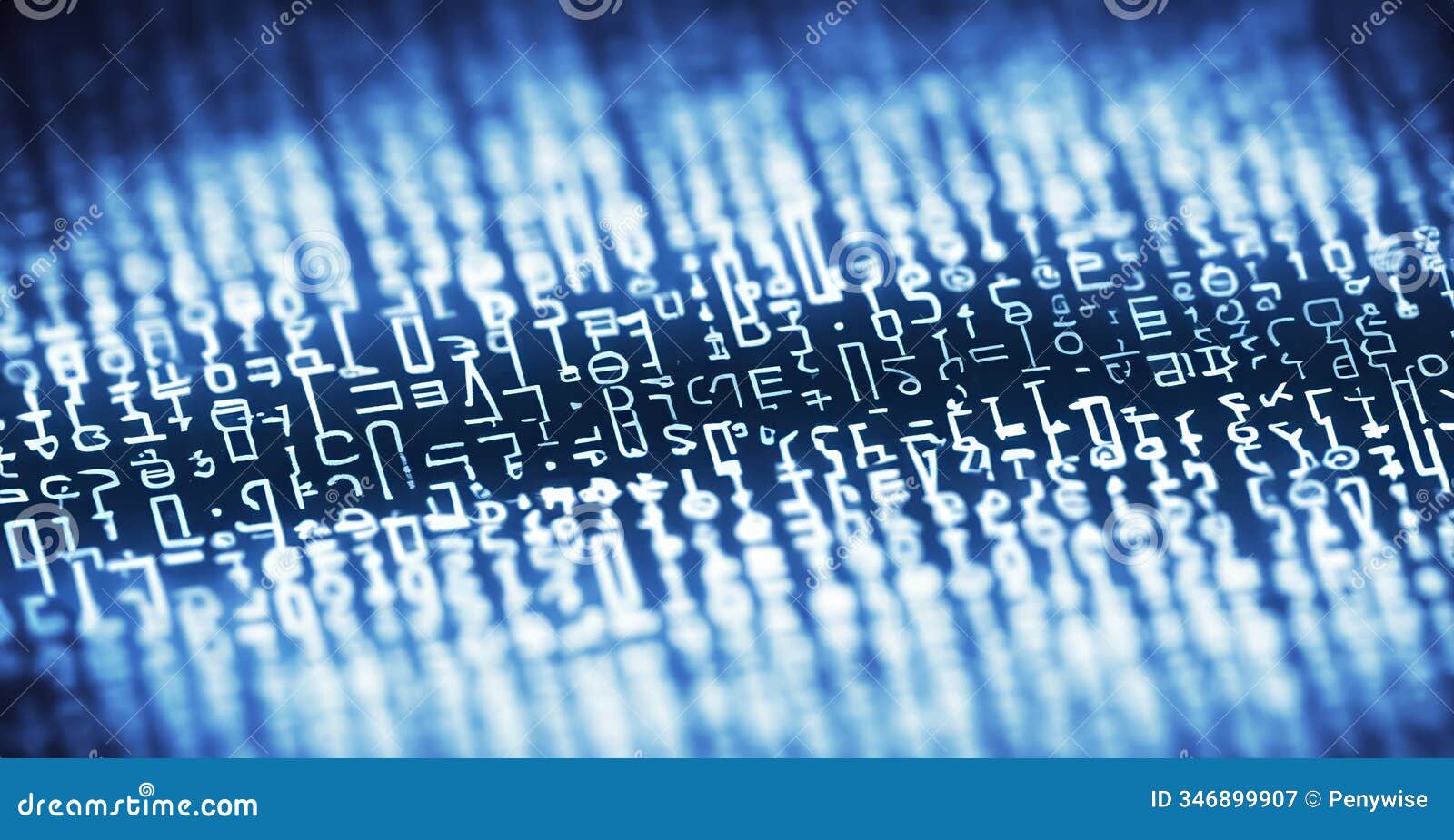 Computer Programming Generative Image in Blue Stock Illustration ...