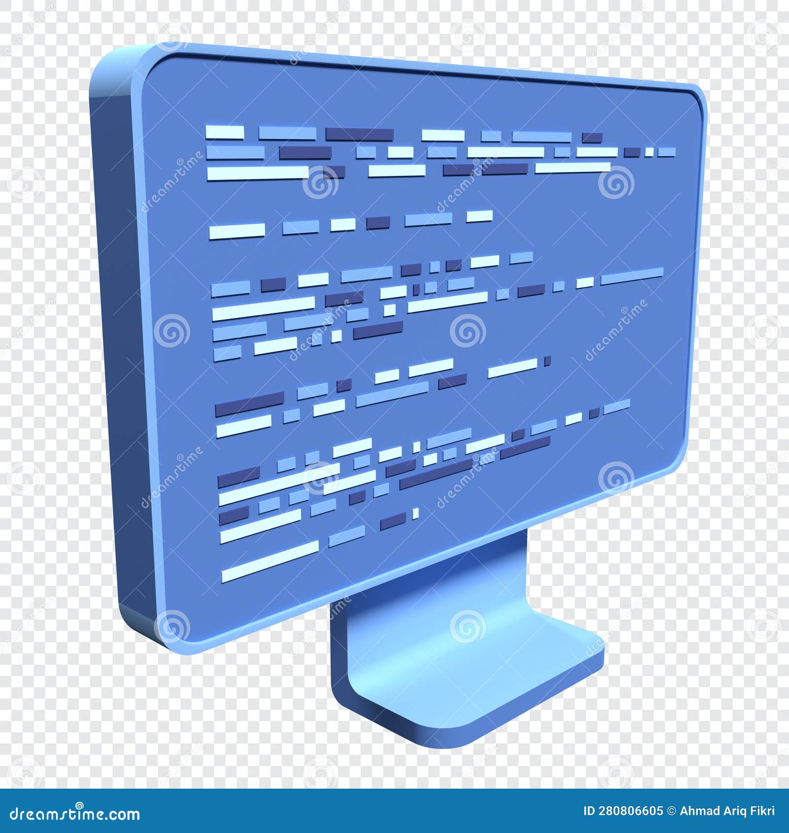 Computer Programming Or Developing Software 3d Rendering Of Flat Monitor Coding 3d Render 3d