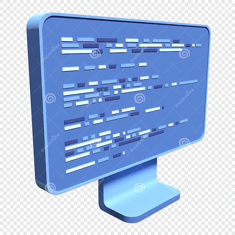 Computer Programming Or Developing Software 3d Rendering Of Flat Monitor Coding 3d Render 3d 6528
