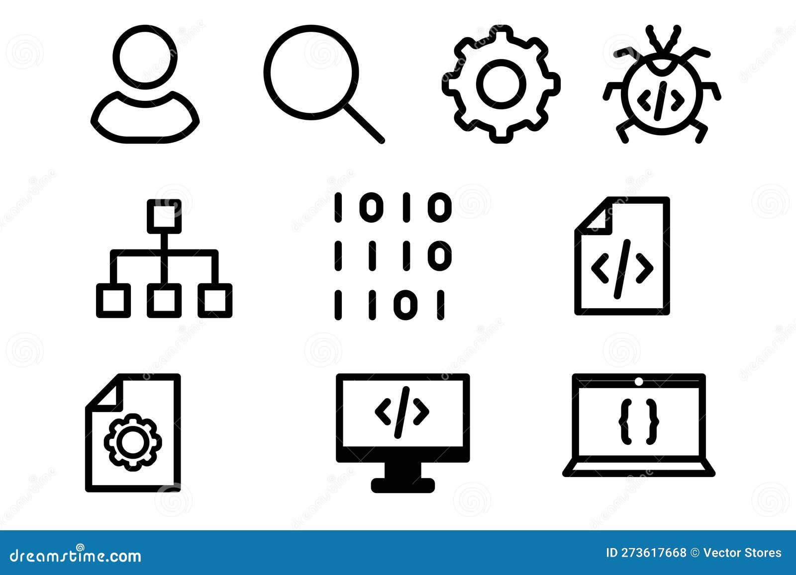Computer Programming Icon Set Coding Software Web Developer Related ... Computer Programming Icon Set Coding Software Web Developer Related ...