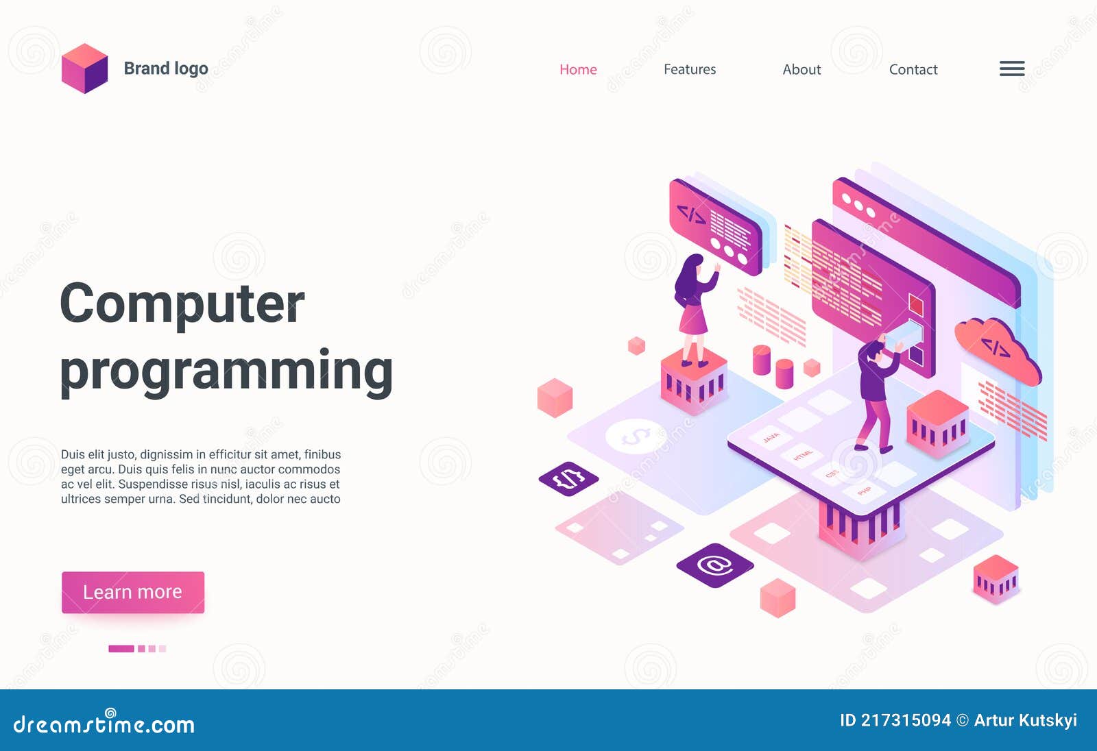 Computer Programming Landing Page Students Learn Programming Code ...