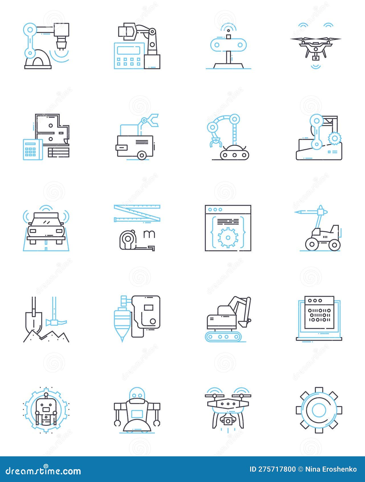Computer Programming Linear Icons Set Code Syntax Debugging Algorithms Functions Variables