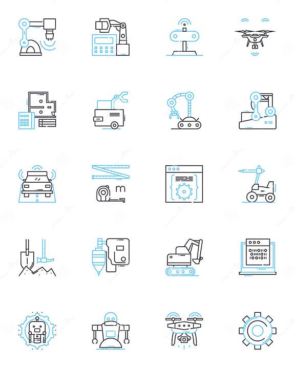 Computer Programming Linear Icons Set Code Syntax Debugging Algorithms Functions Variables 