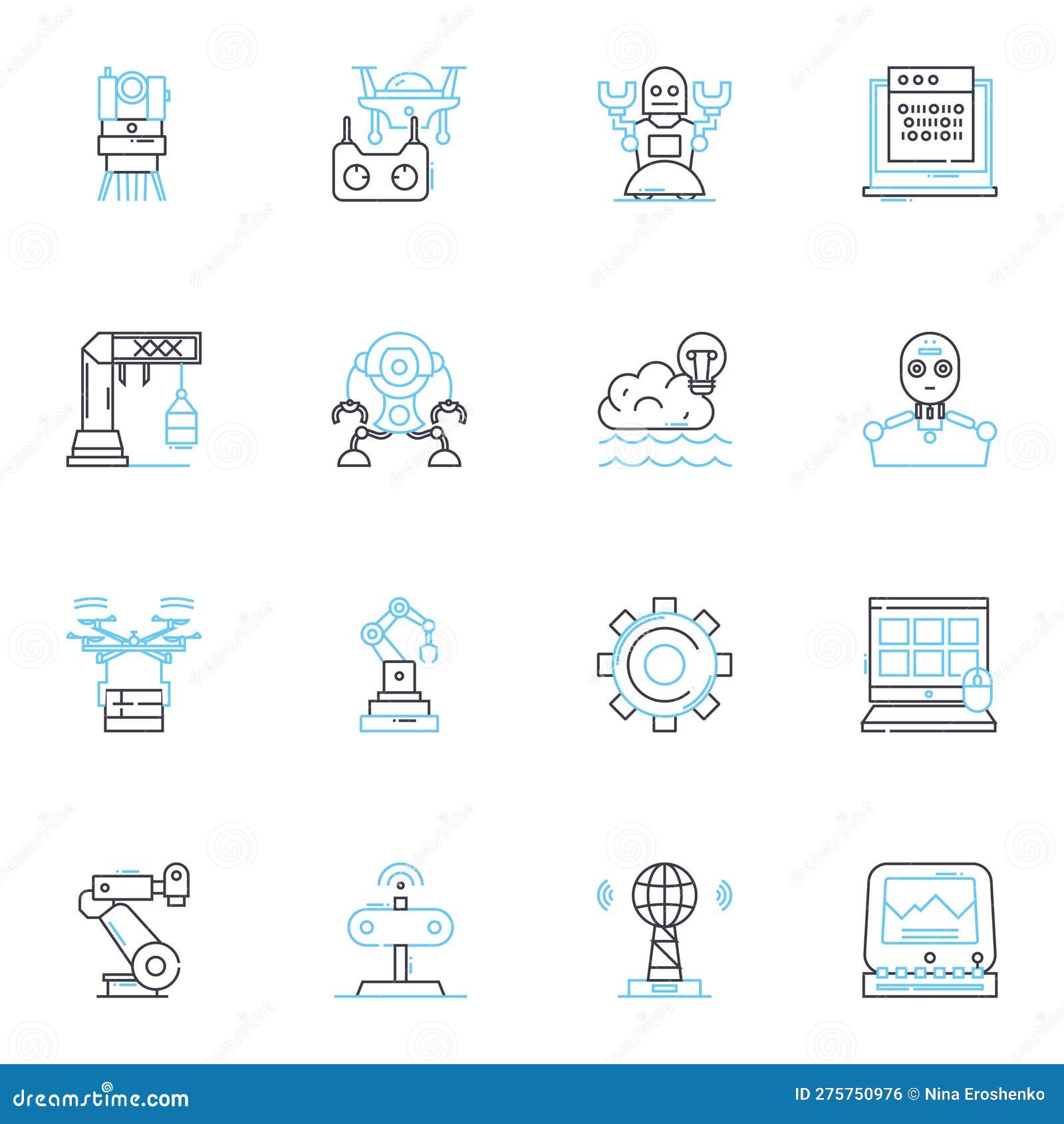 Computer Programming Linear Icons Set Code Syntax Debugging Algorithms Functions Variables