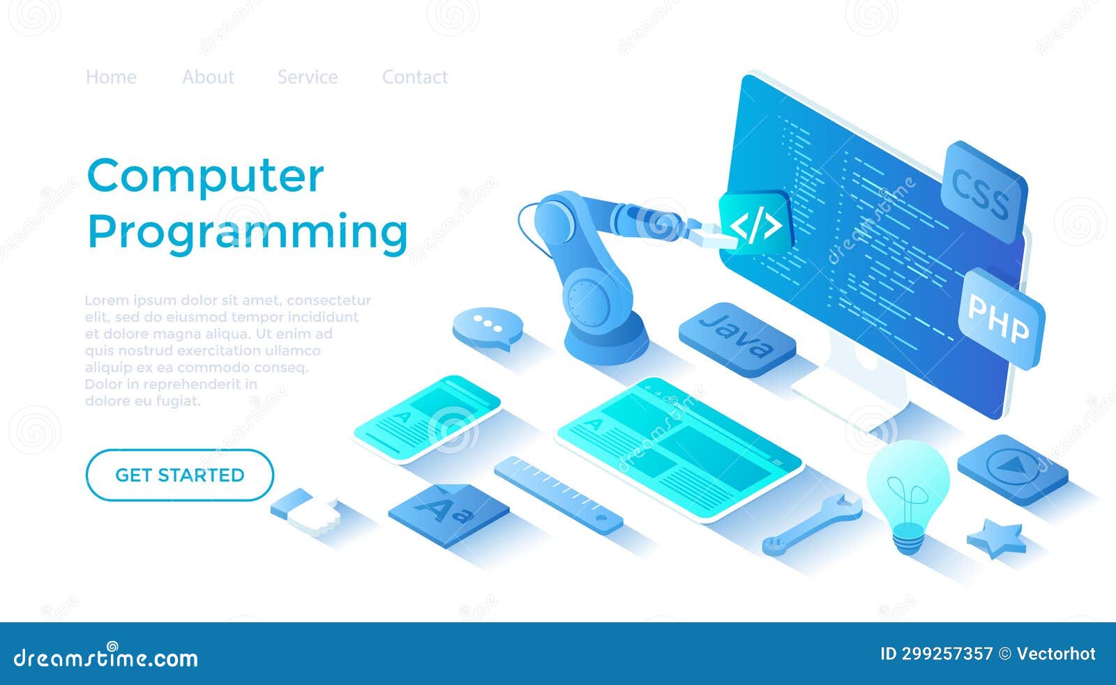 Computer Programming, Software, Web, App Development. Program Code on Monitor Screen, Website ...