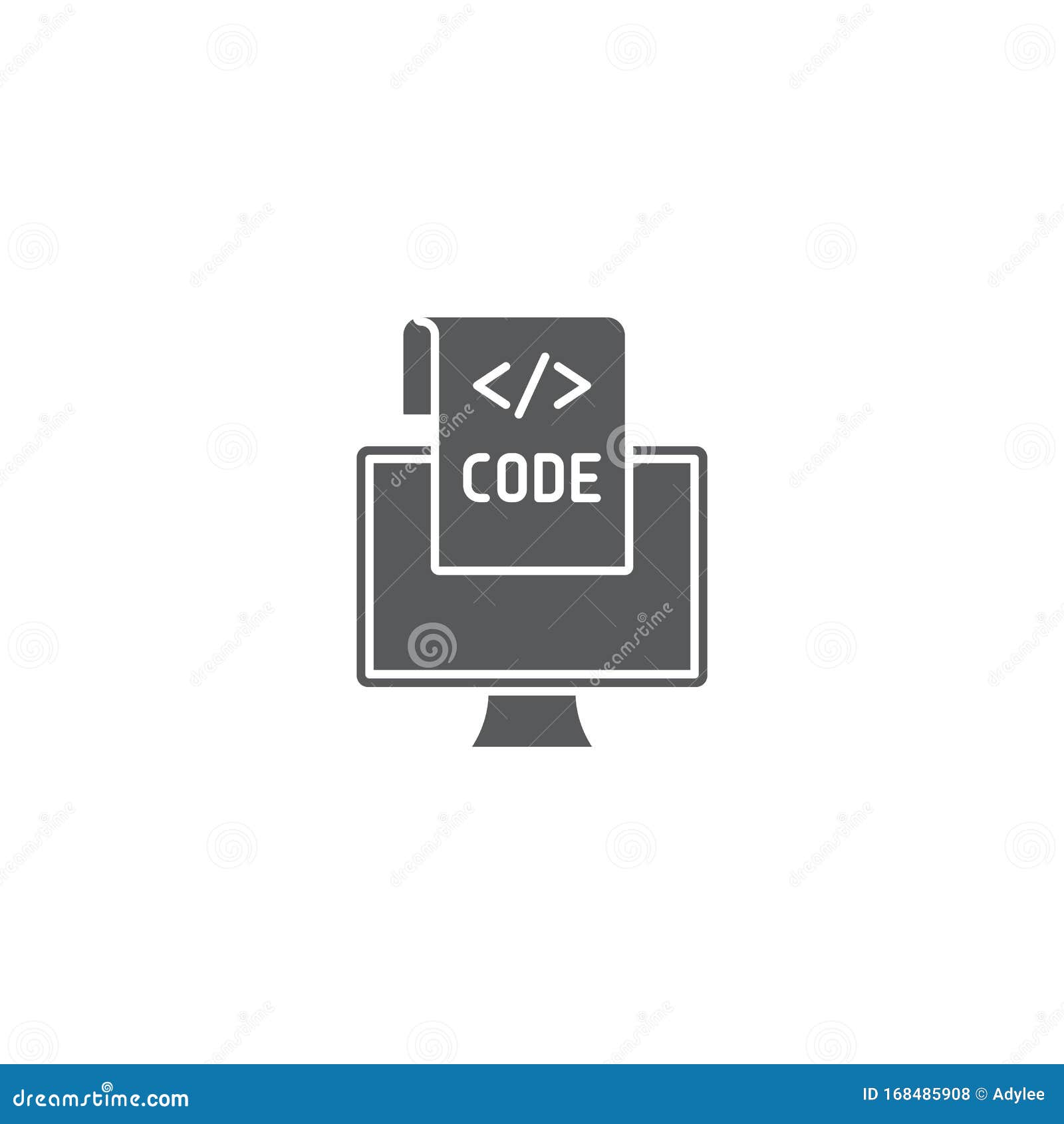 Computer Programming Vector Icon Symbol Isolated On White Background Stock Vector Illustration