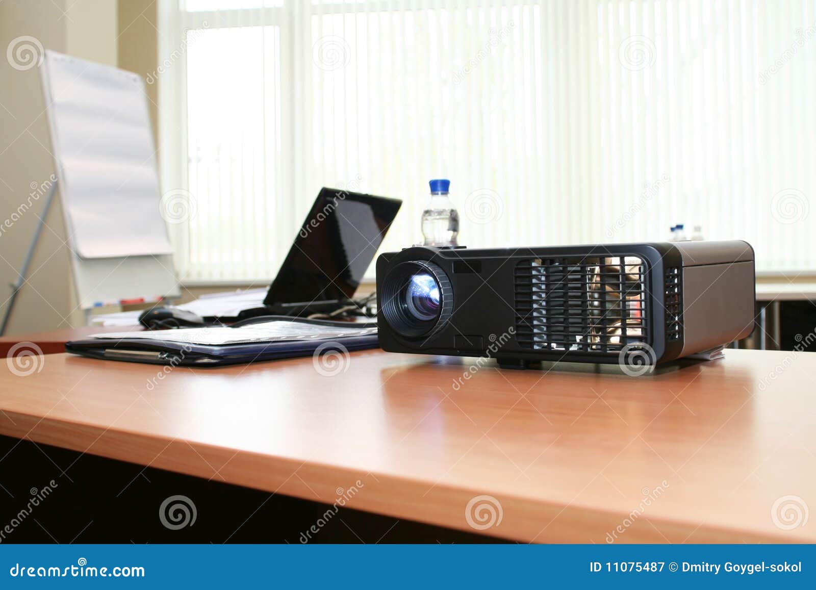 Computer Projector and Laptop in Boardroom Stock Image - Image of ...