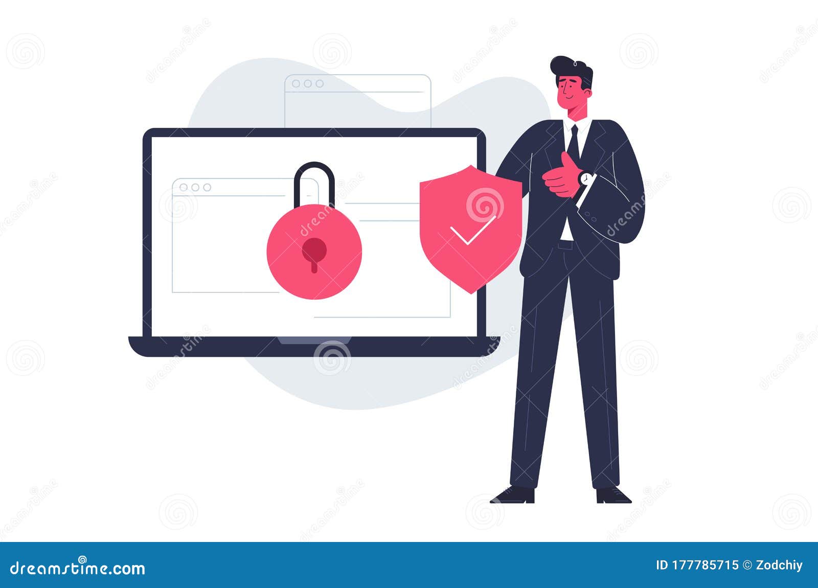 Computer-protect-character Copy Stock Illustration - Illustration of ...