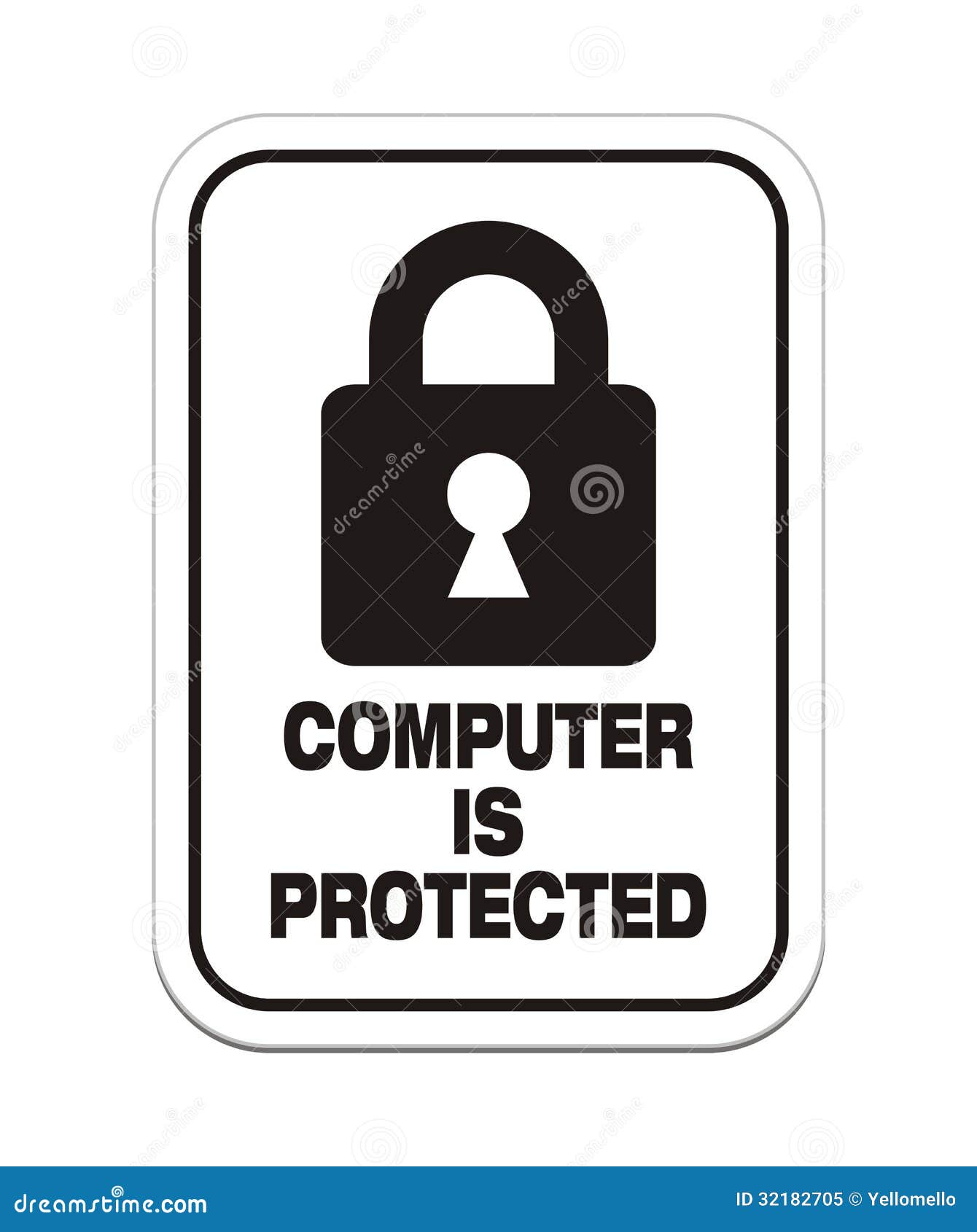 Computer is Protected - Alert Signs Stock Vector - Illustration of ...