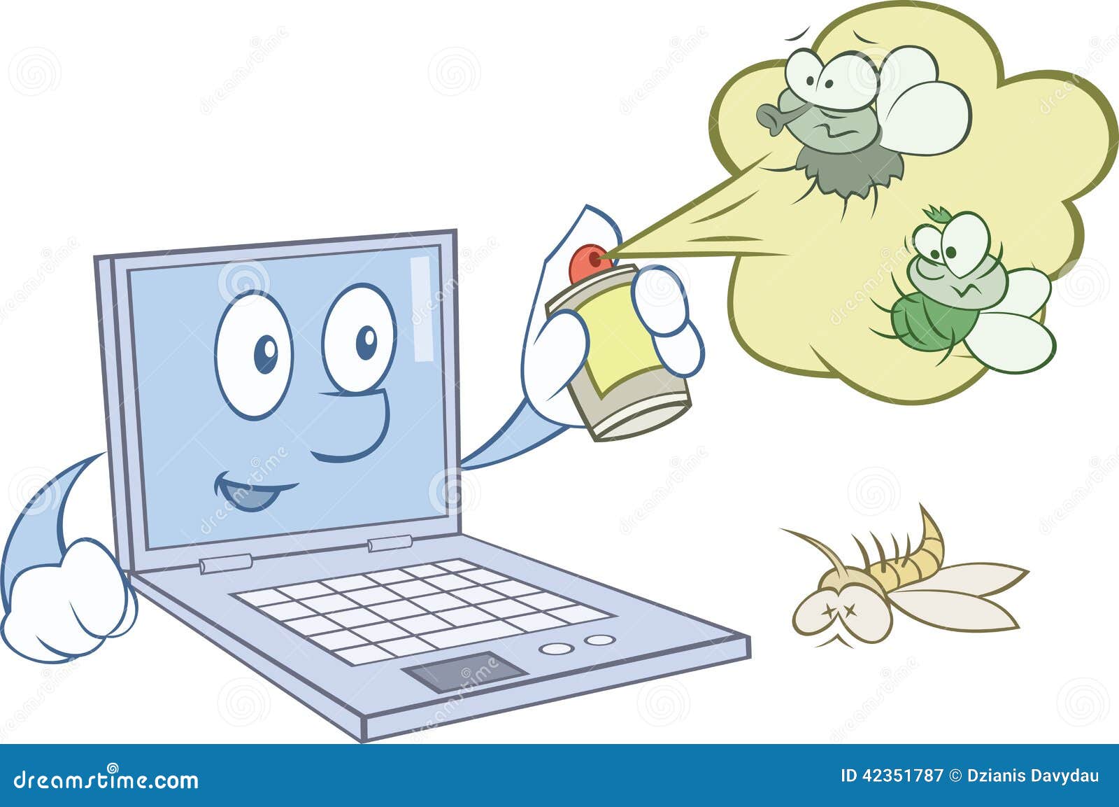 Computer is Protecting from Viruses Stock Vector - Illustration of ...