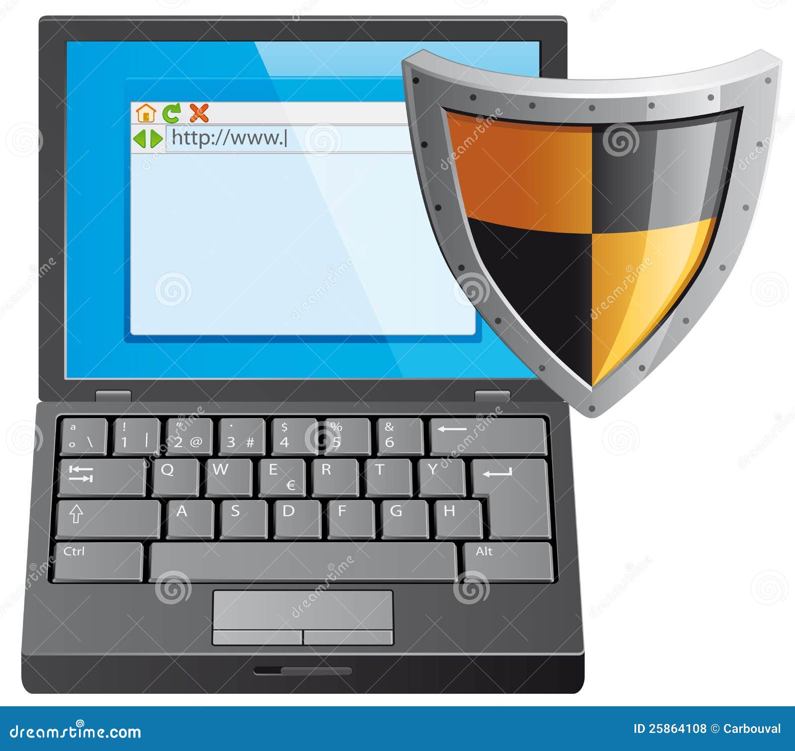 Computer protection stock vector. Illustration of tech - 25864108