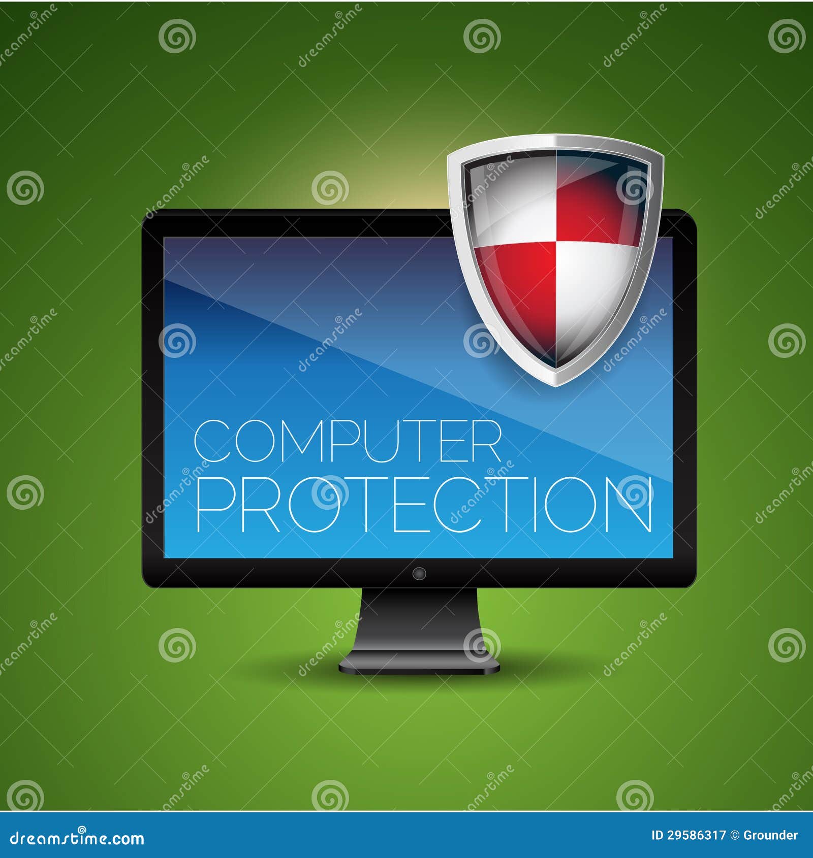 Computer protection stock vector. Illustration of defend - 29586317