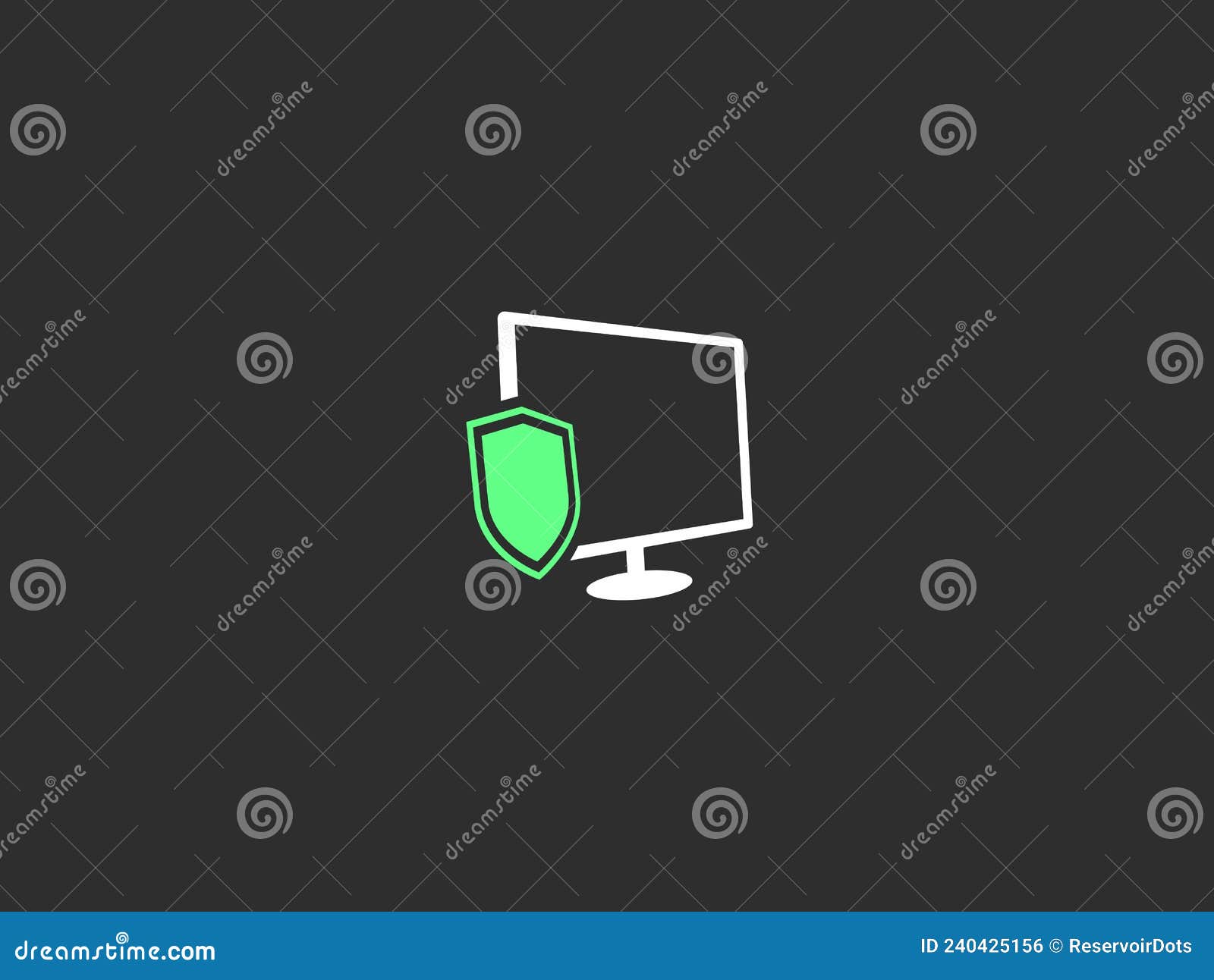 Computer Protection Shield Vector Black Background Icon Stock Vector ...