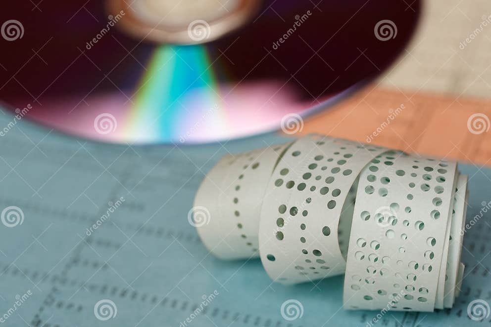 Computer punched tape stock photo. Image of retro, tape - 10544556