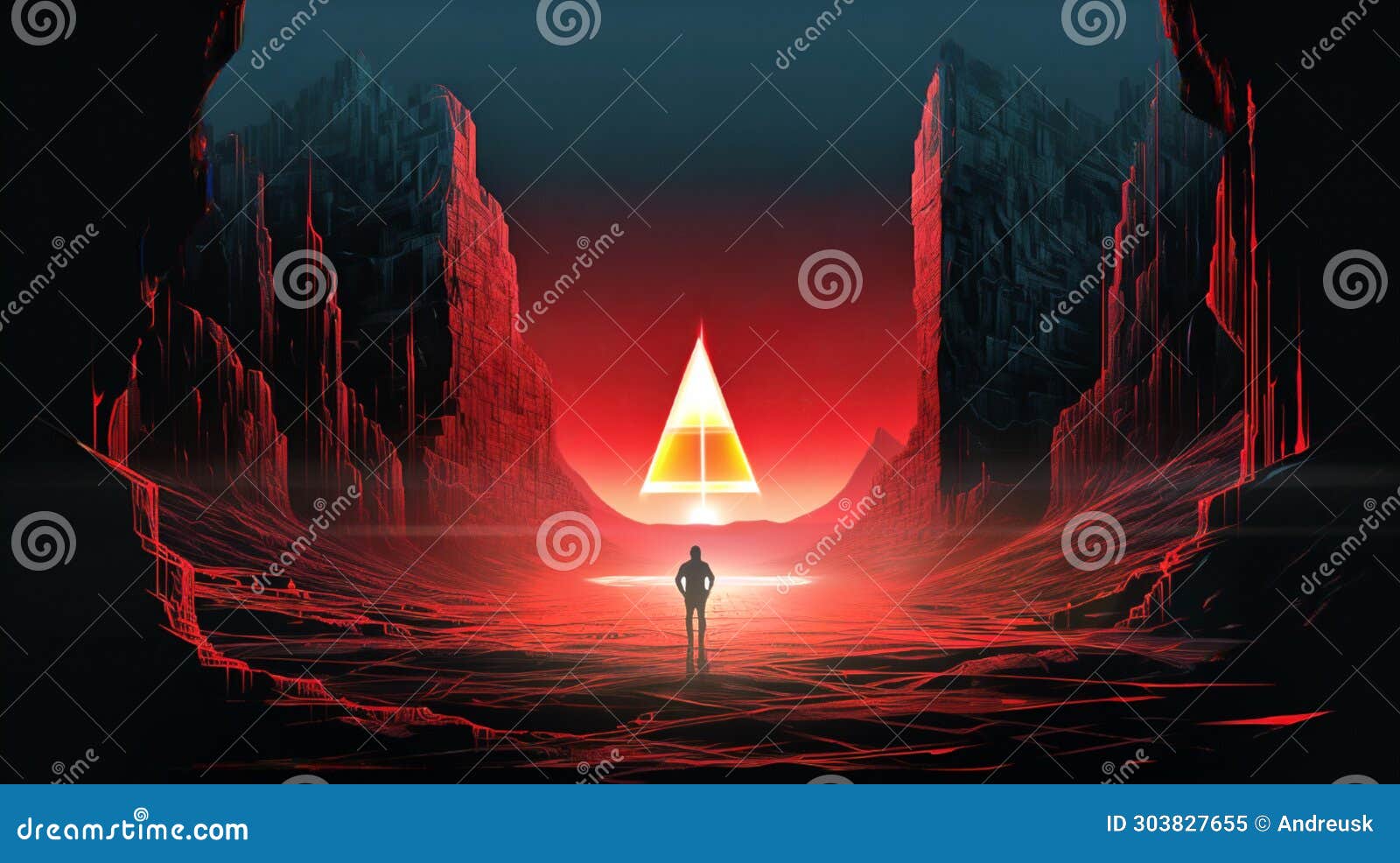 Computer Pyramid with Silhoutte of Person, Concept of Uncertainty in ...