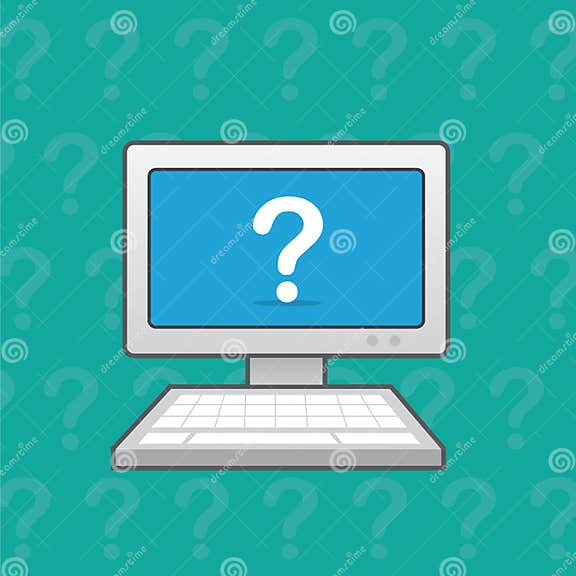 Computer Question Mark stock vector. Illustration of blue - 41877525