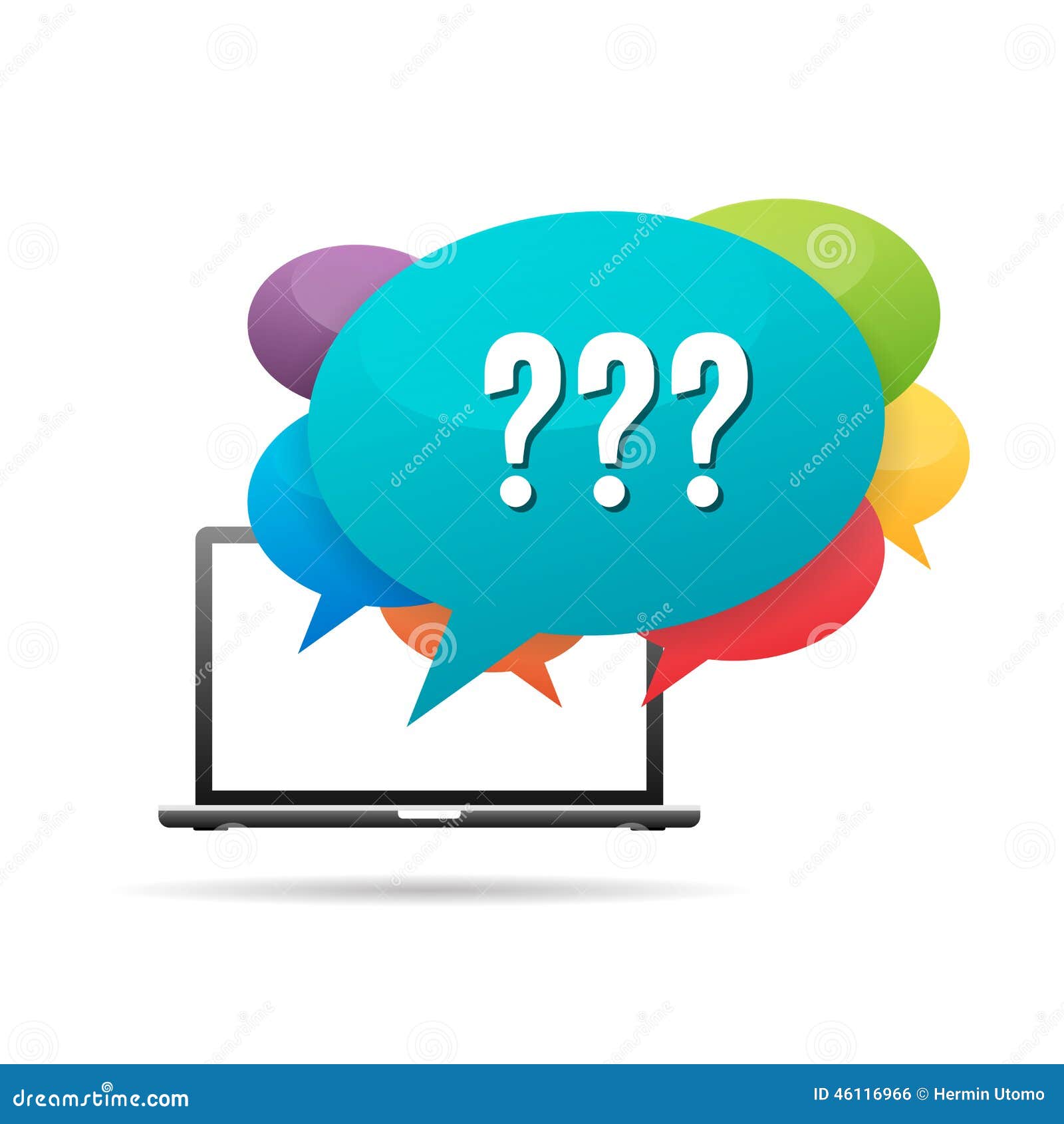 Computer Questions stock vector. Illustration of design - 46116966