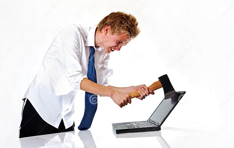 Computer rage stock photo. Image of angry, damage, damaging - 16109730