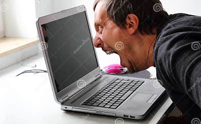 Computer Rage stock image. Image of laptop, negativity - 19636039
