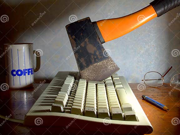 Computer Rage stock photo. Image of attacking, annoyance - 8526282
