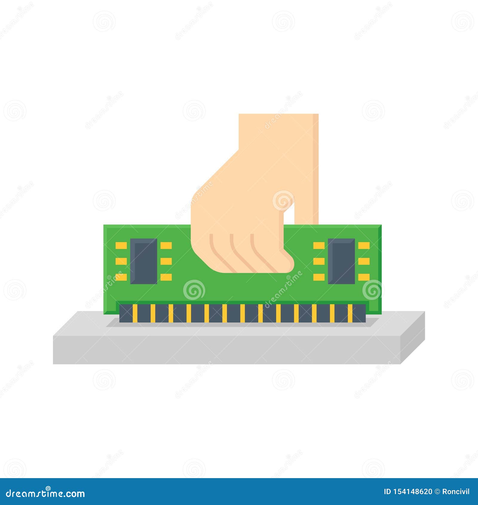Computer ram icon stock vector. Illustration of information - 154148620