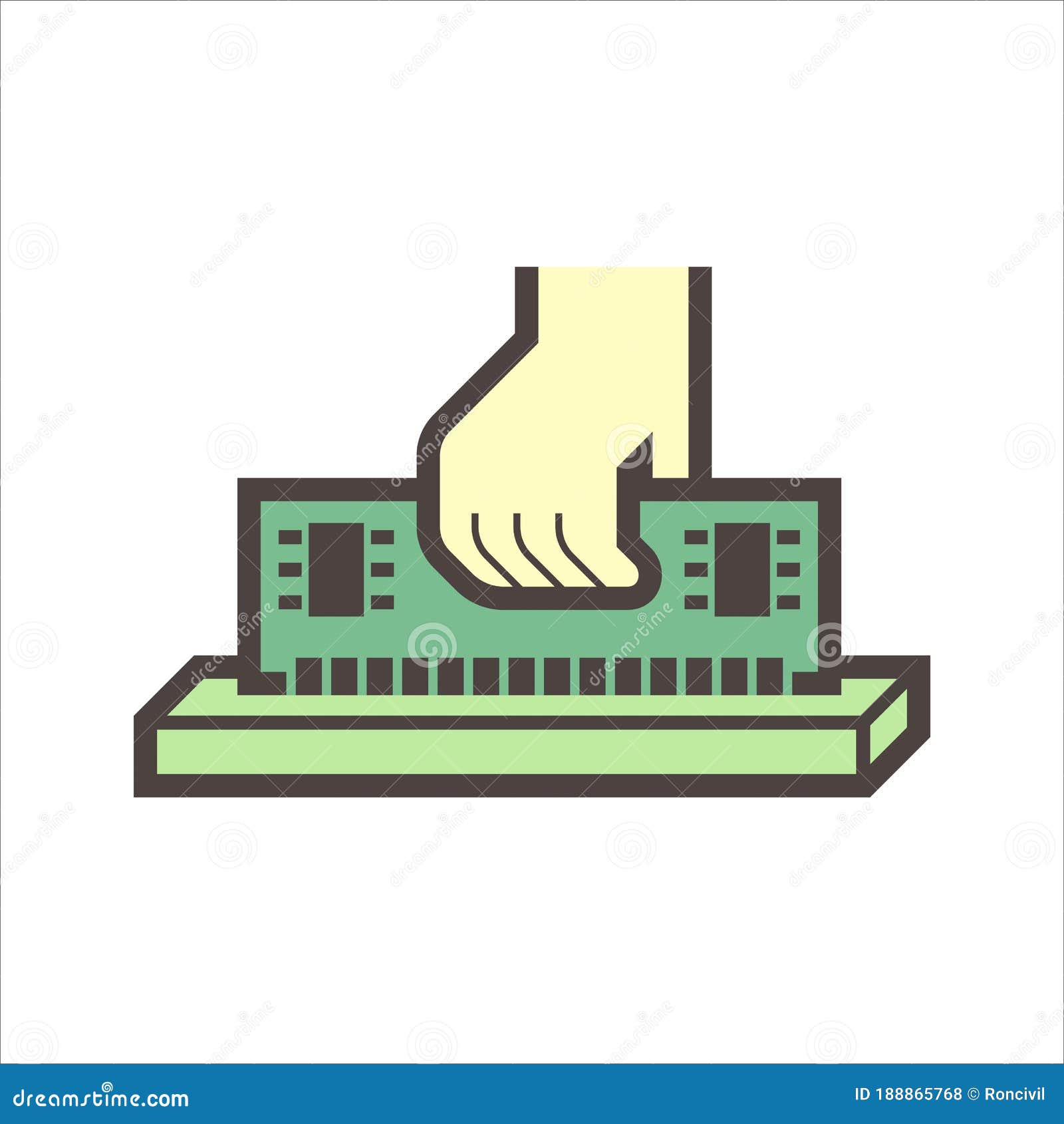 Computer ram icon stock vector. Illustration of chip - 188865768
