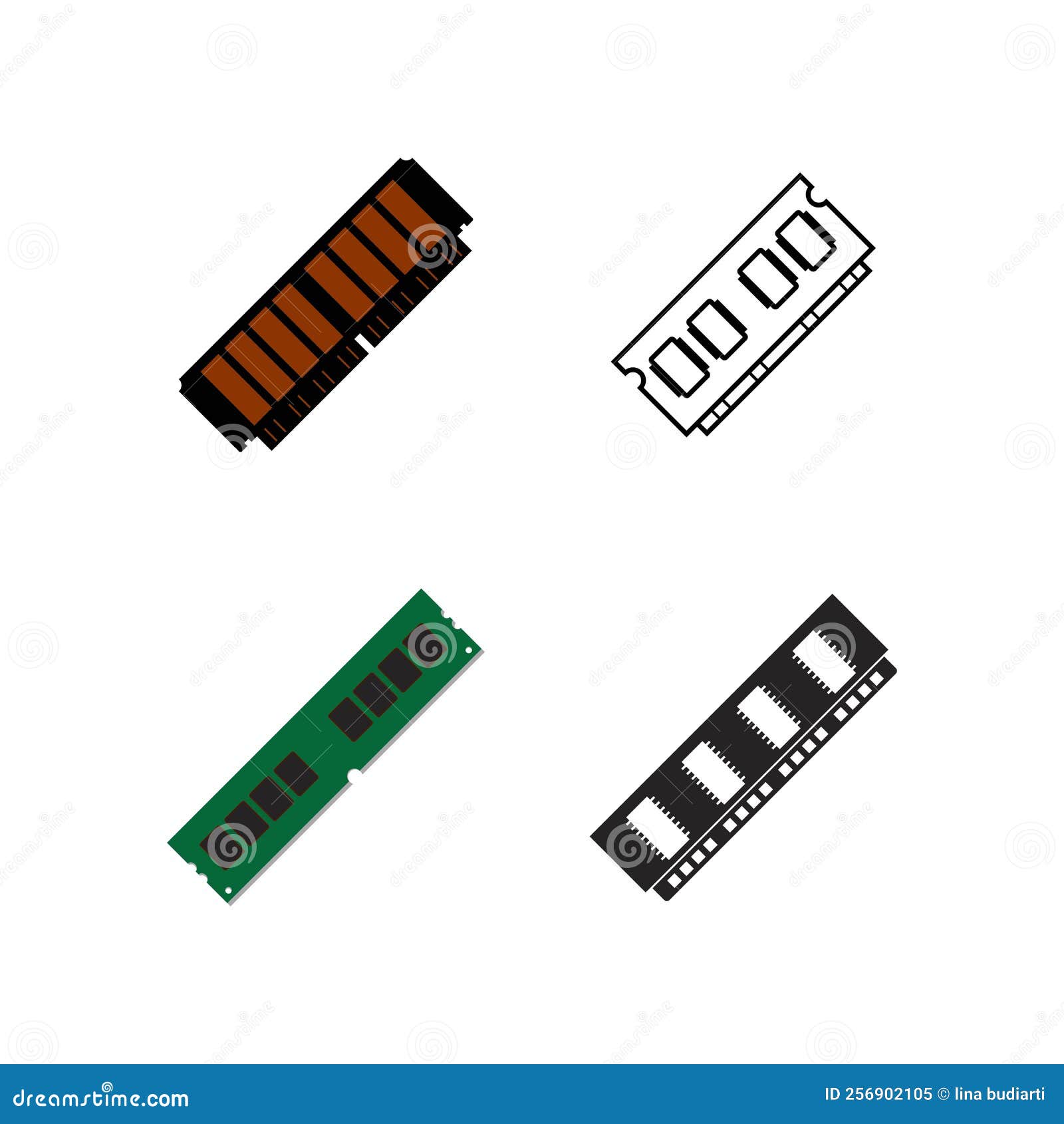 Computer RAM icon stock vector. Illustration of circuit - 256902105
