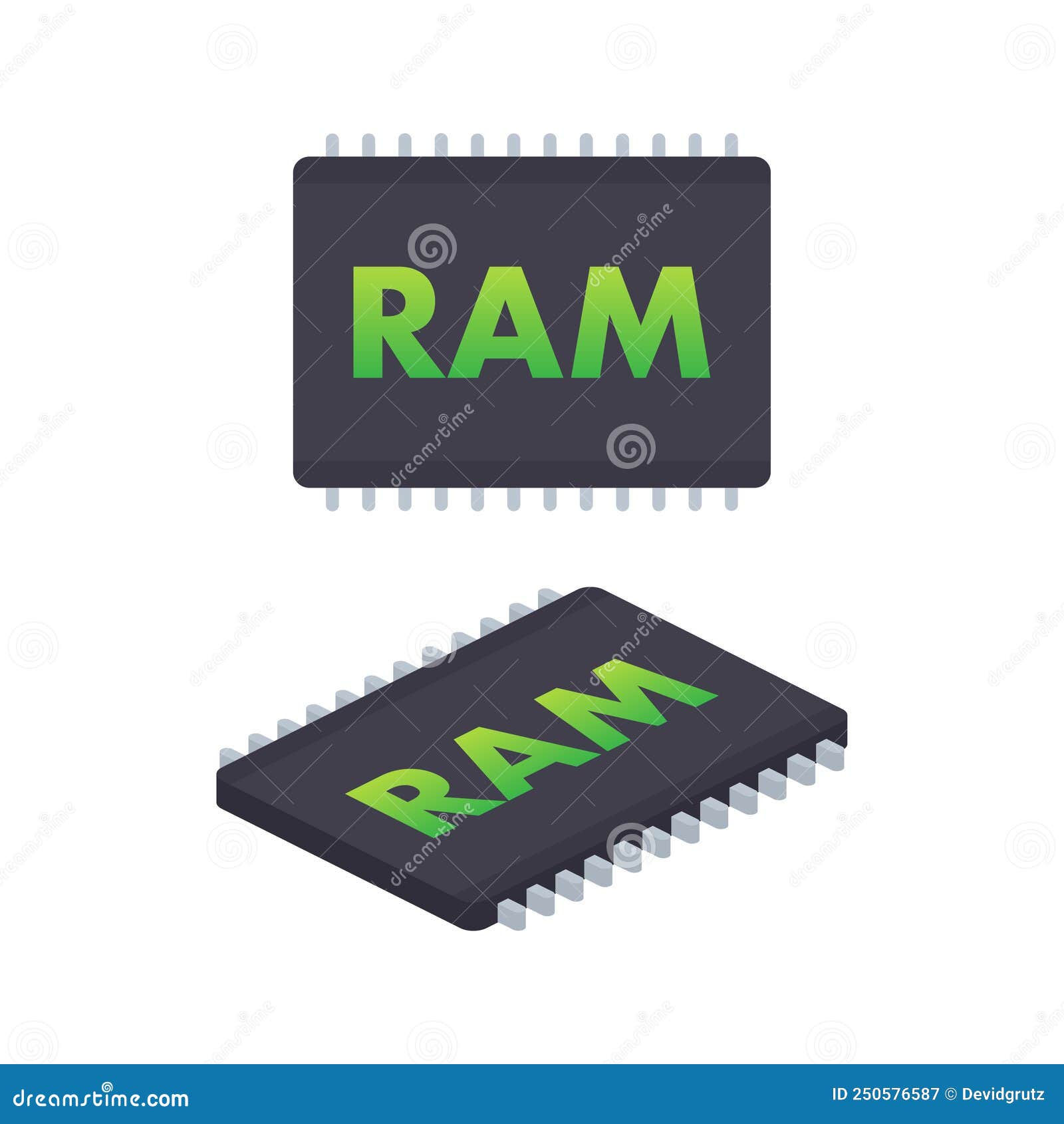 Computer Ram Memory Computer Hardware Components Vector Stock