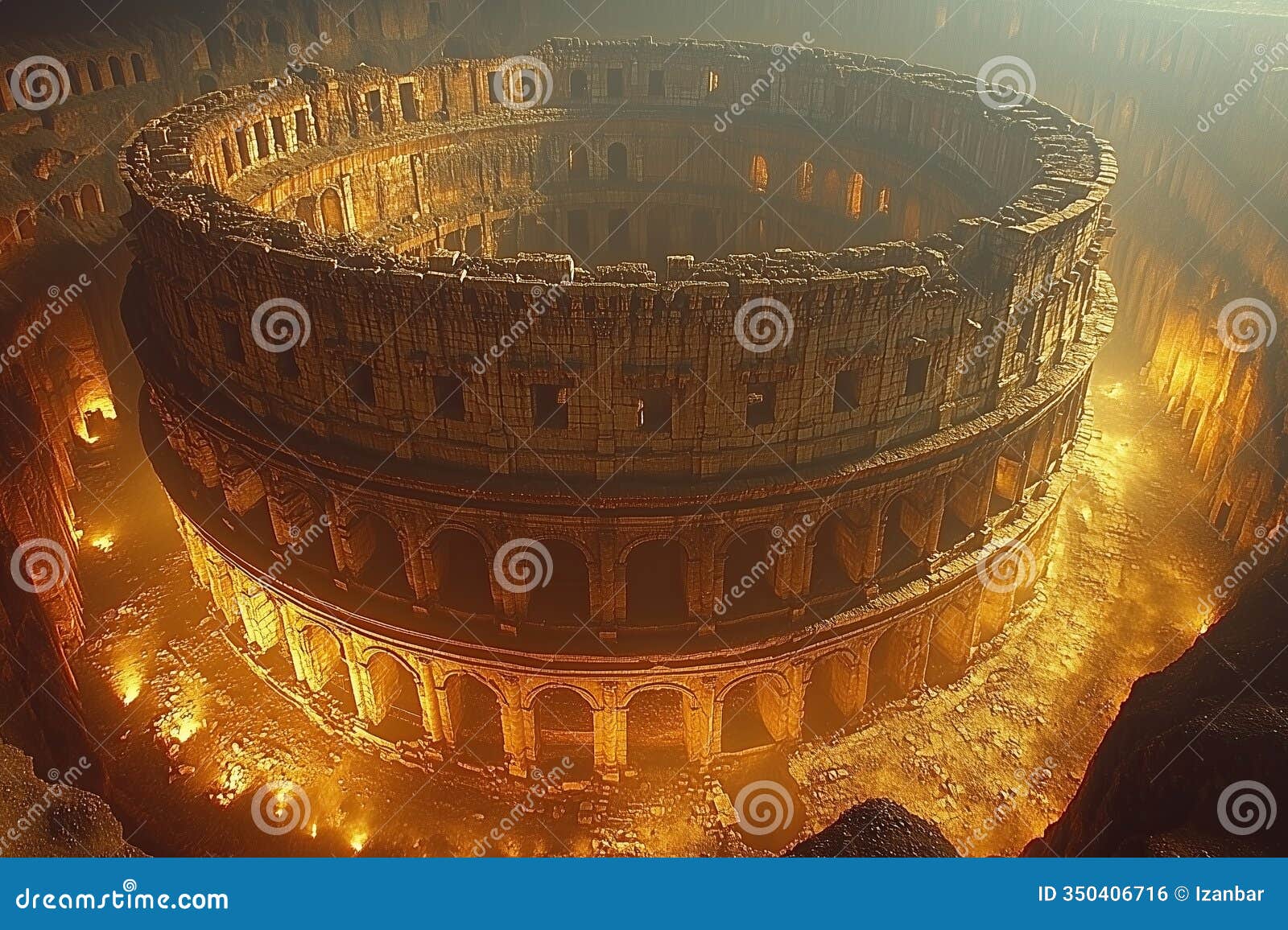 Computer Reconstruction of Rome Coliseum Colosseo Stock Illustration ...