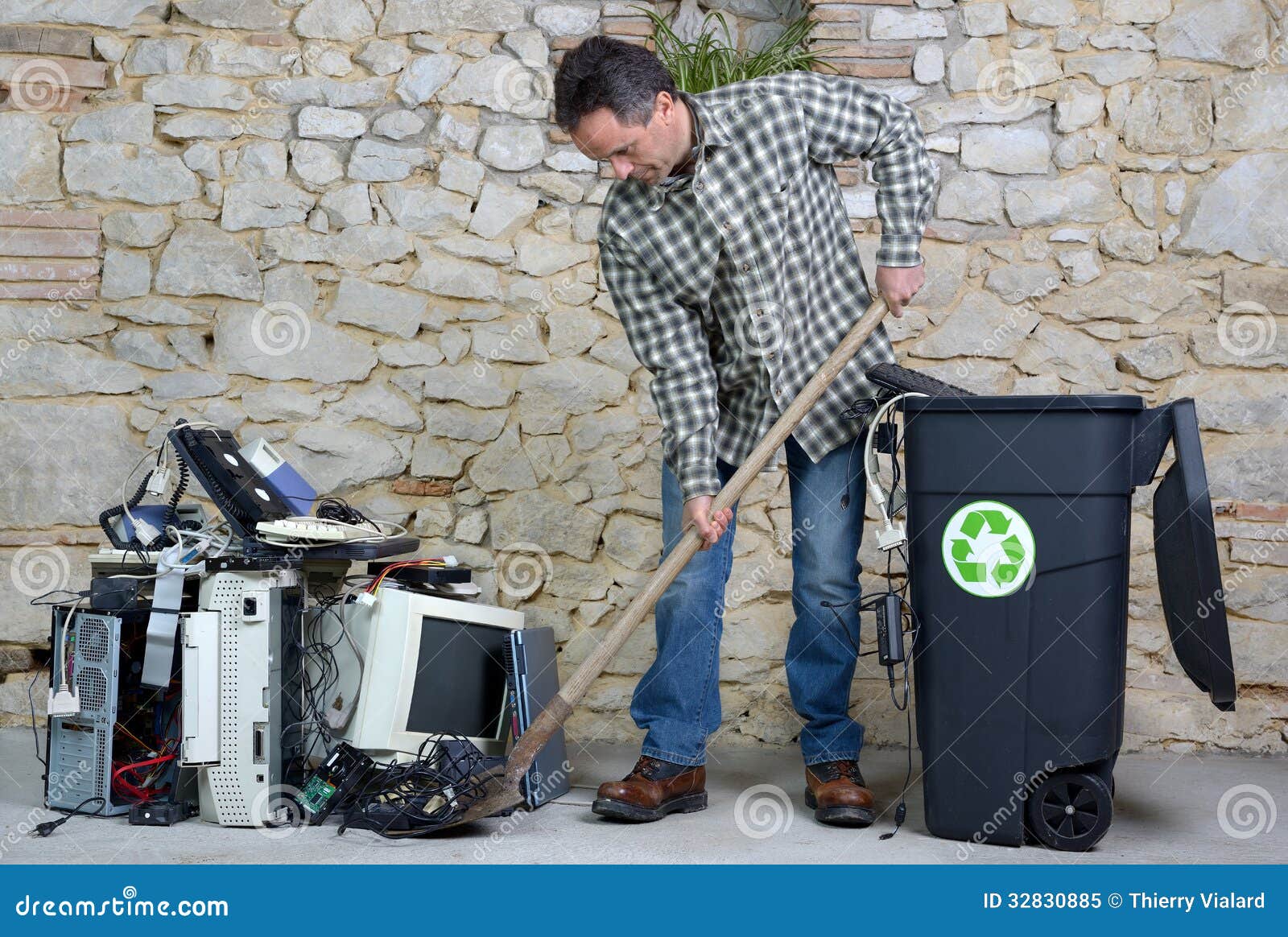 Computer recycling two stock image. Image of cleaning - 32830885