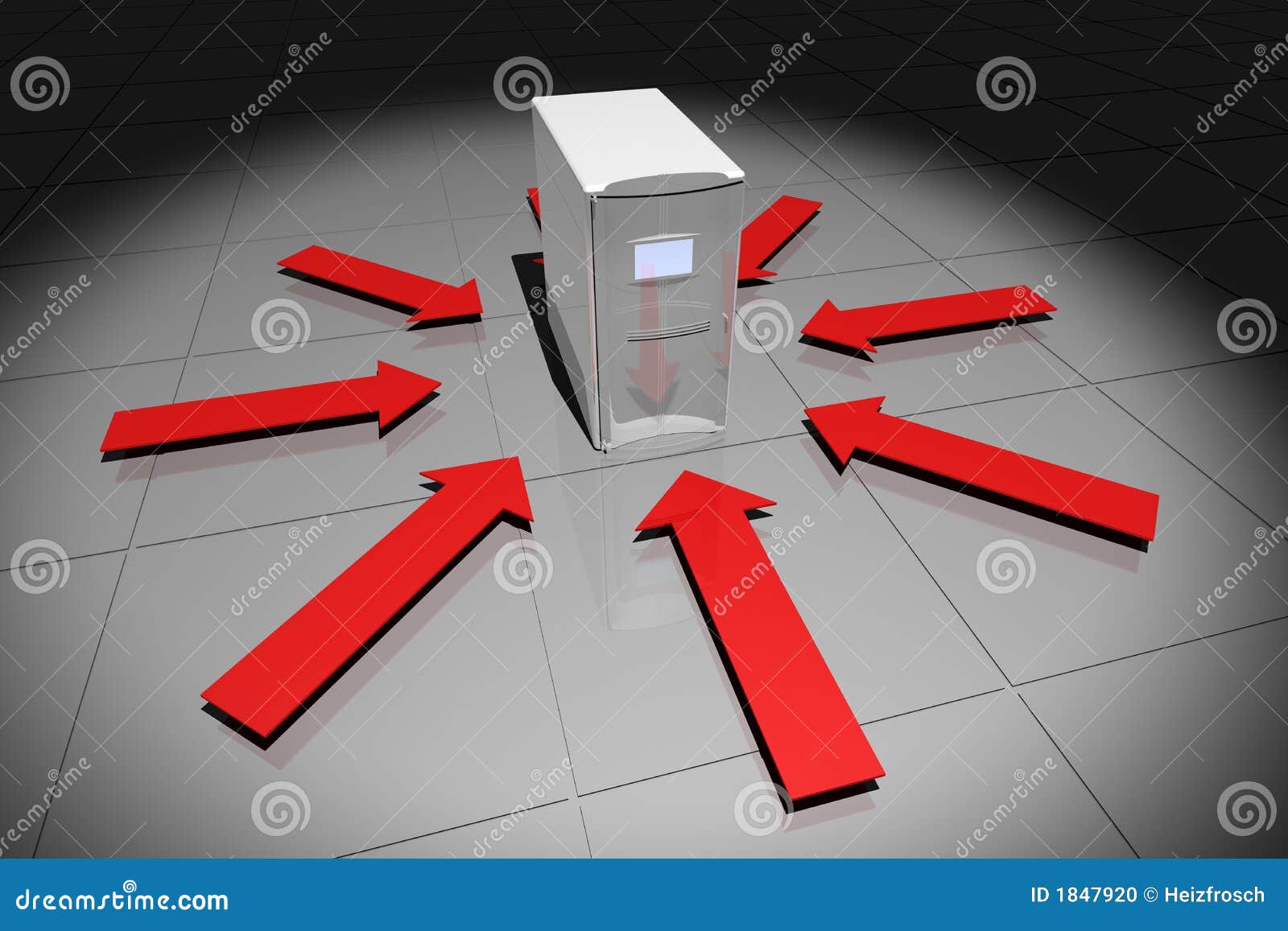 Computer with red arrows stock illustration. Illustration of gray - 1847920