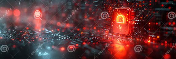Computer with Red Lock stock image. Image of screen - 319902997