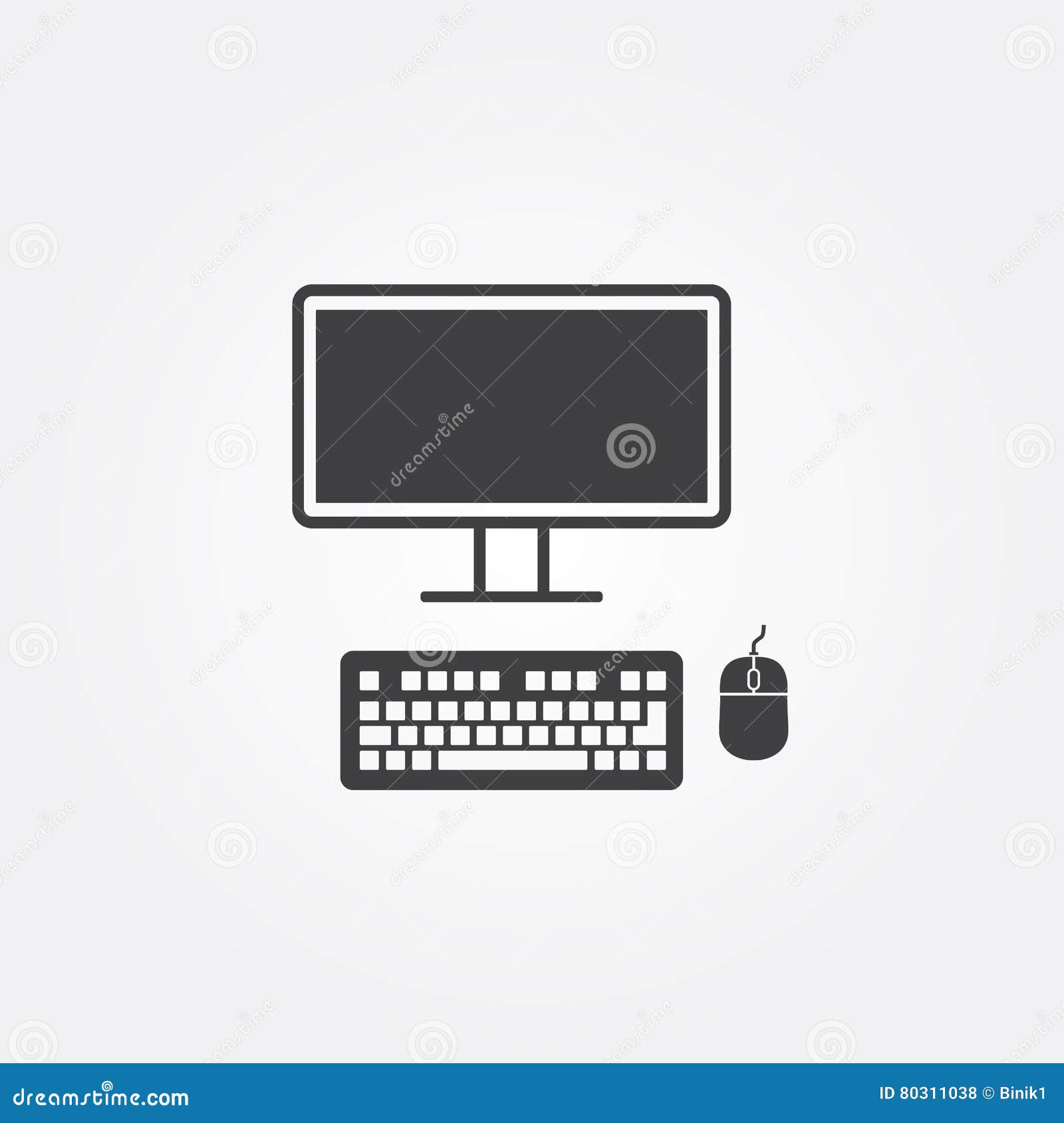 Computer related icons stock vector. Illustration of keyboard - 80311038