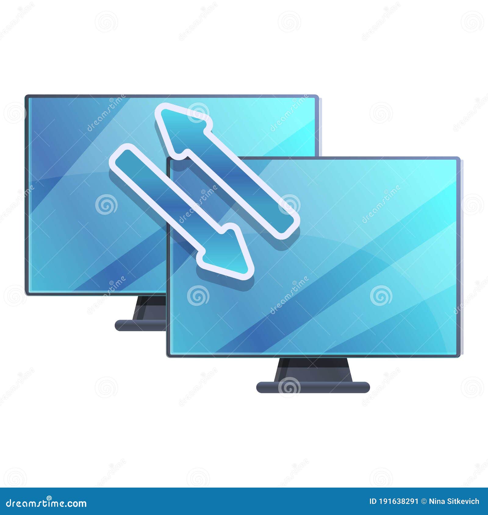 Computer Remote Access Icon, Cartoon Style Stock Vector - Illustration ...