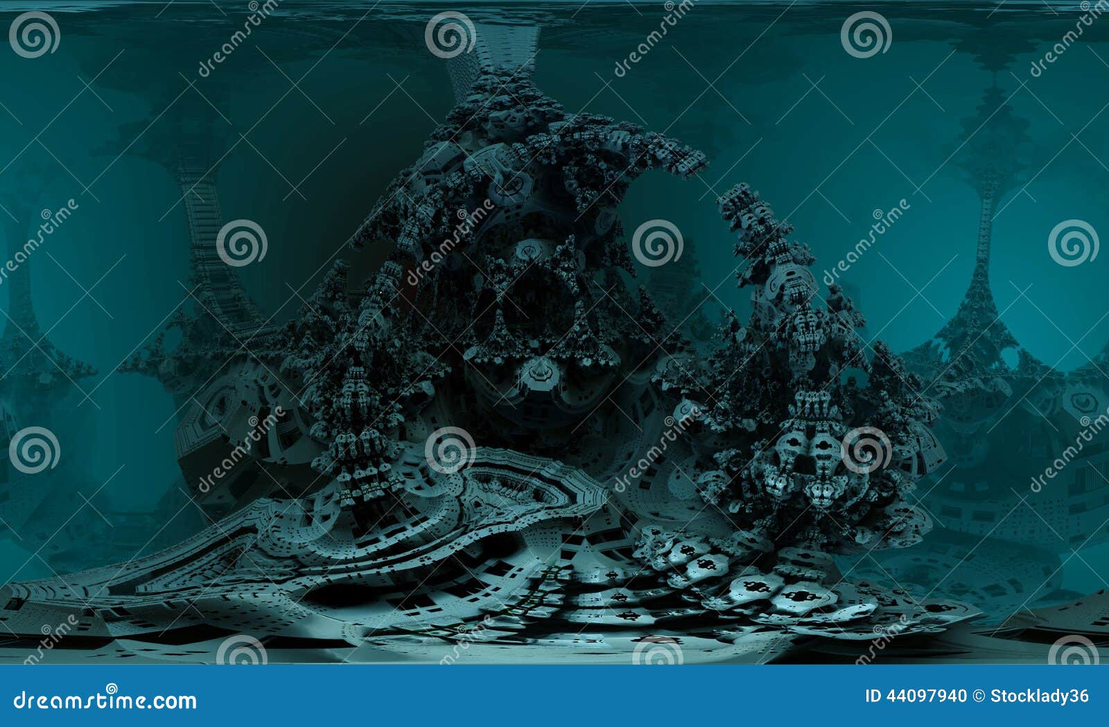 Computer Rendered Virtual Scenery Stock Illustration - Illustration of ...