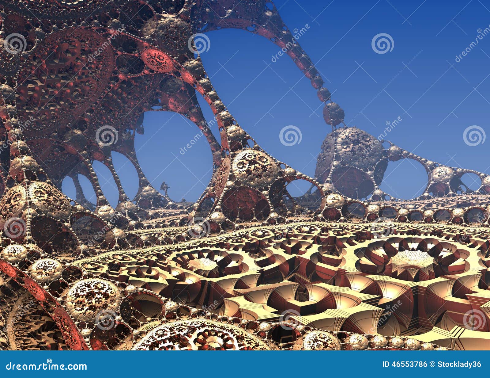 Computer Rendered Virtual Scenery Stock Illustration - Illustration of ...