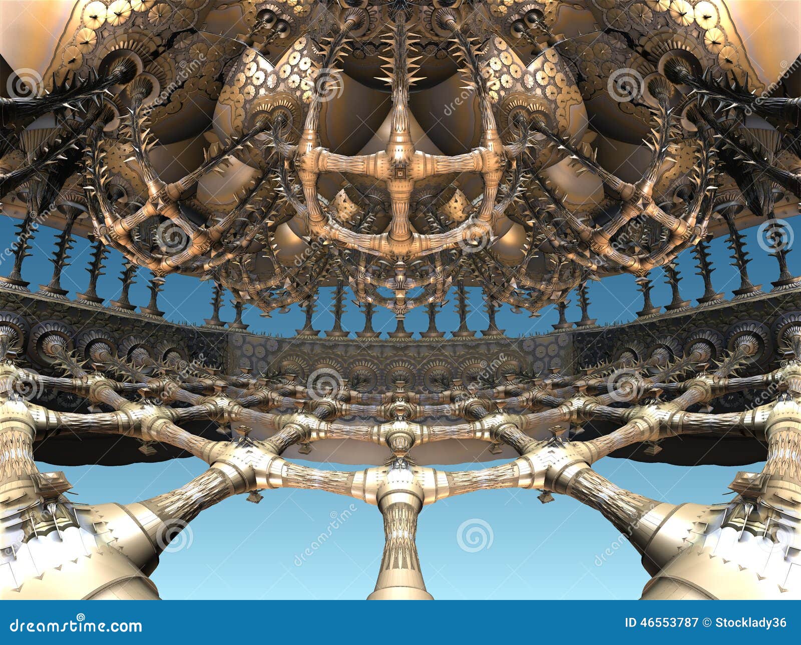 Computer Rendered Virtual Scenery Stock Illustration - Illustration of ...