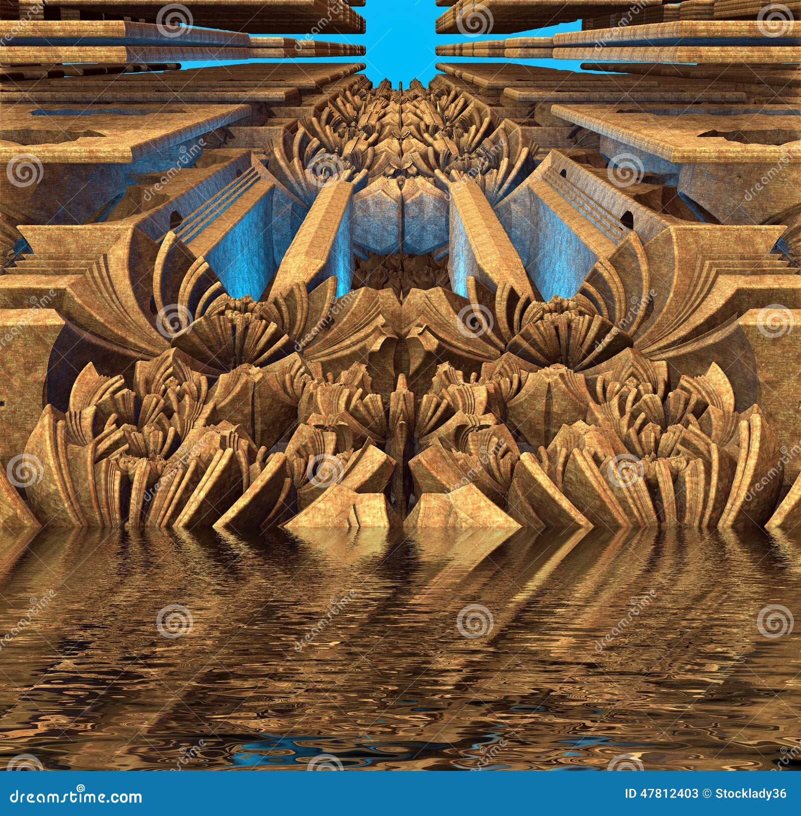 Computer Rendered Virtual Scenery Stock Illustration - Illustration of ...