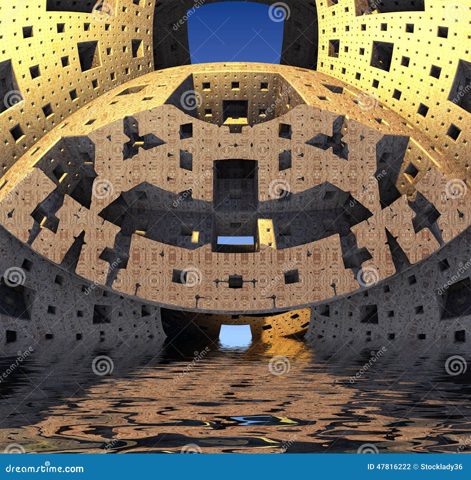 Computer Rendered Virtual Scenery Stock Illustration - Illustration of ...