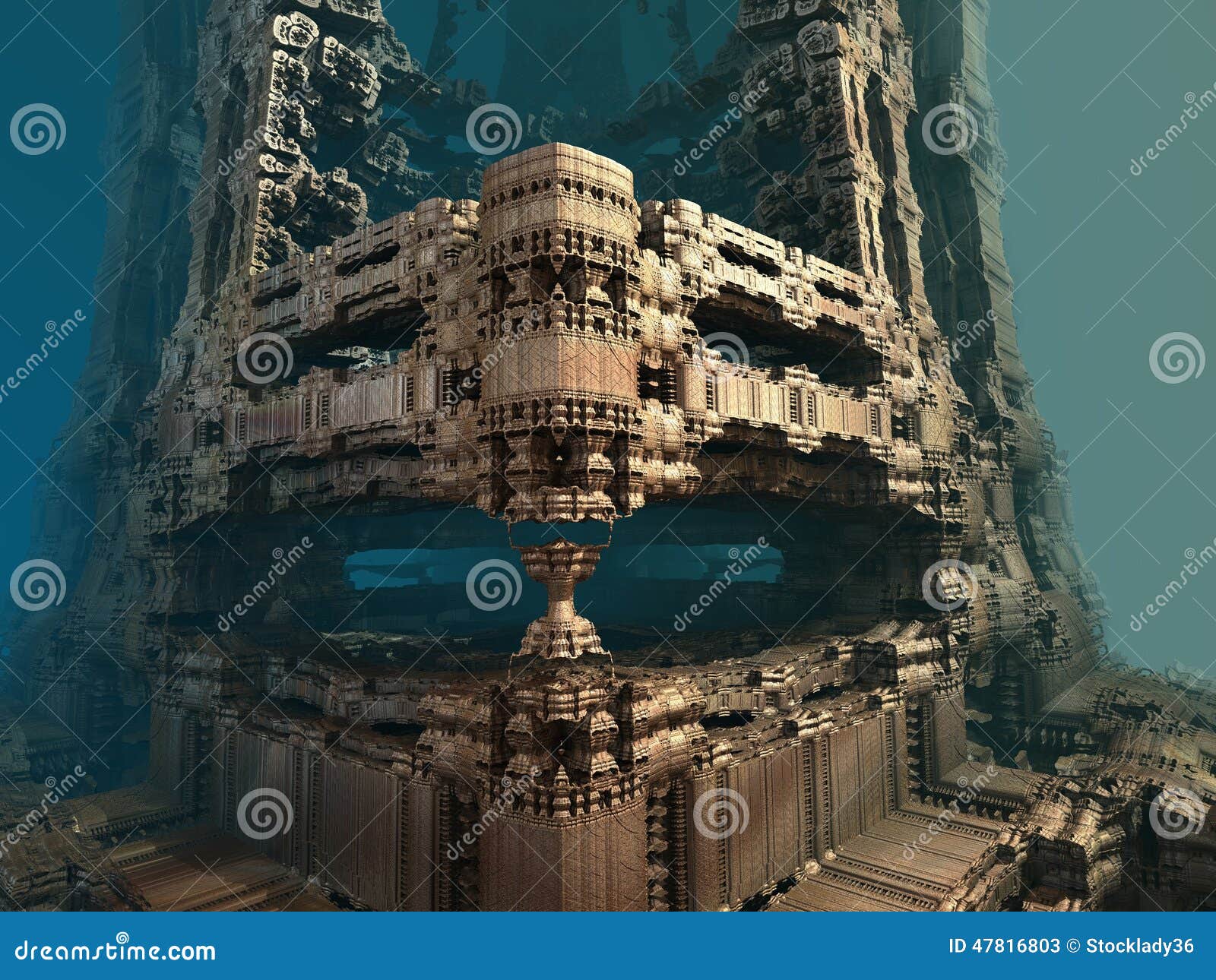 Computer Rendered Virtual Scenery Stock Illustration - Illustration of ...