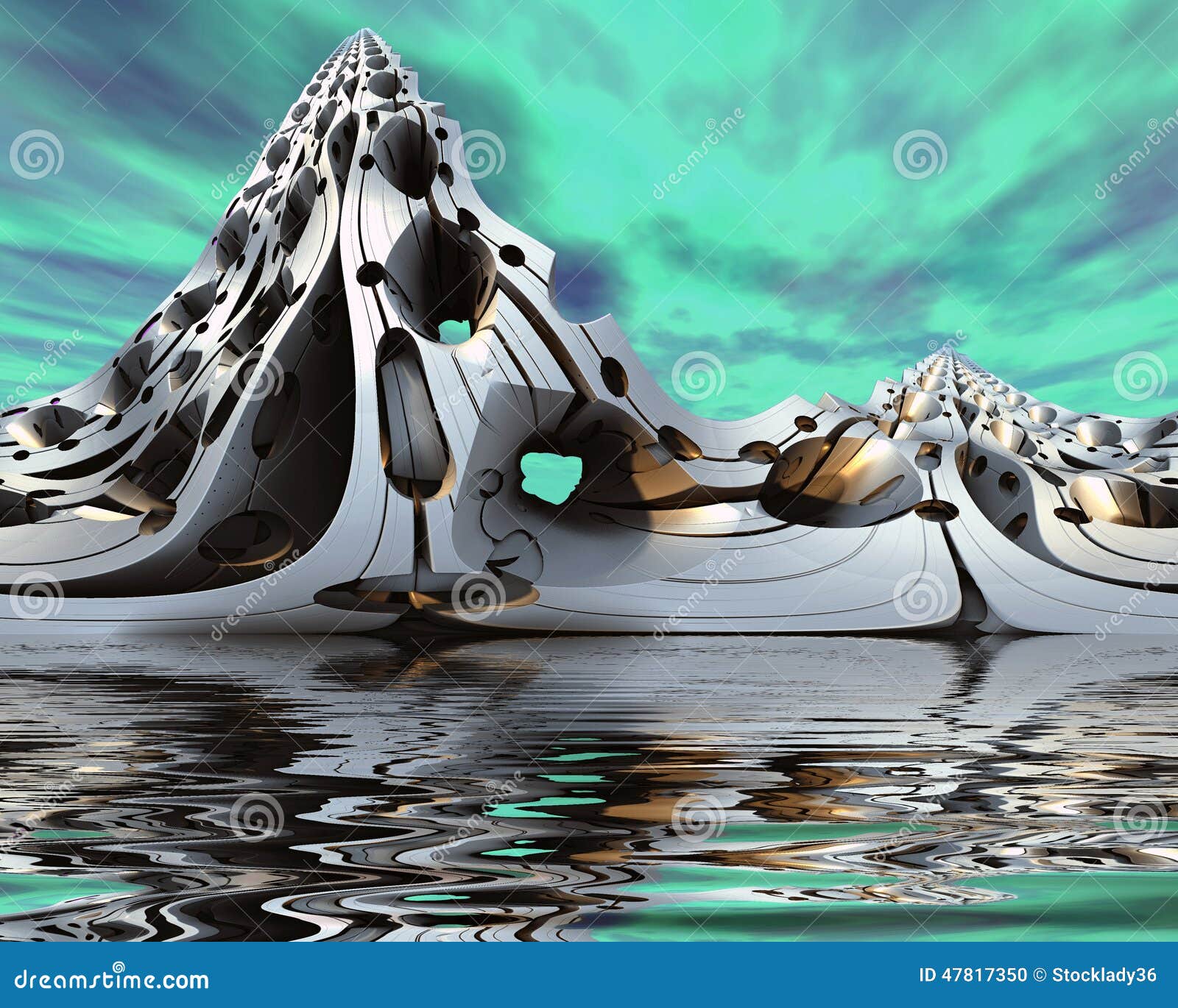 Computer Rendered Virtual Scenery Stock Illustration - Illustration of ...