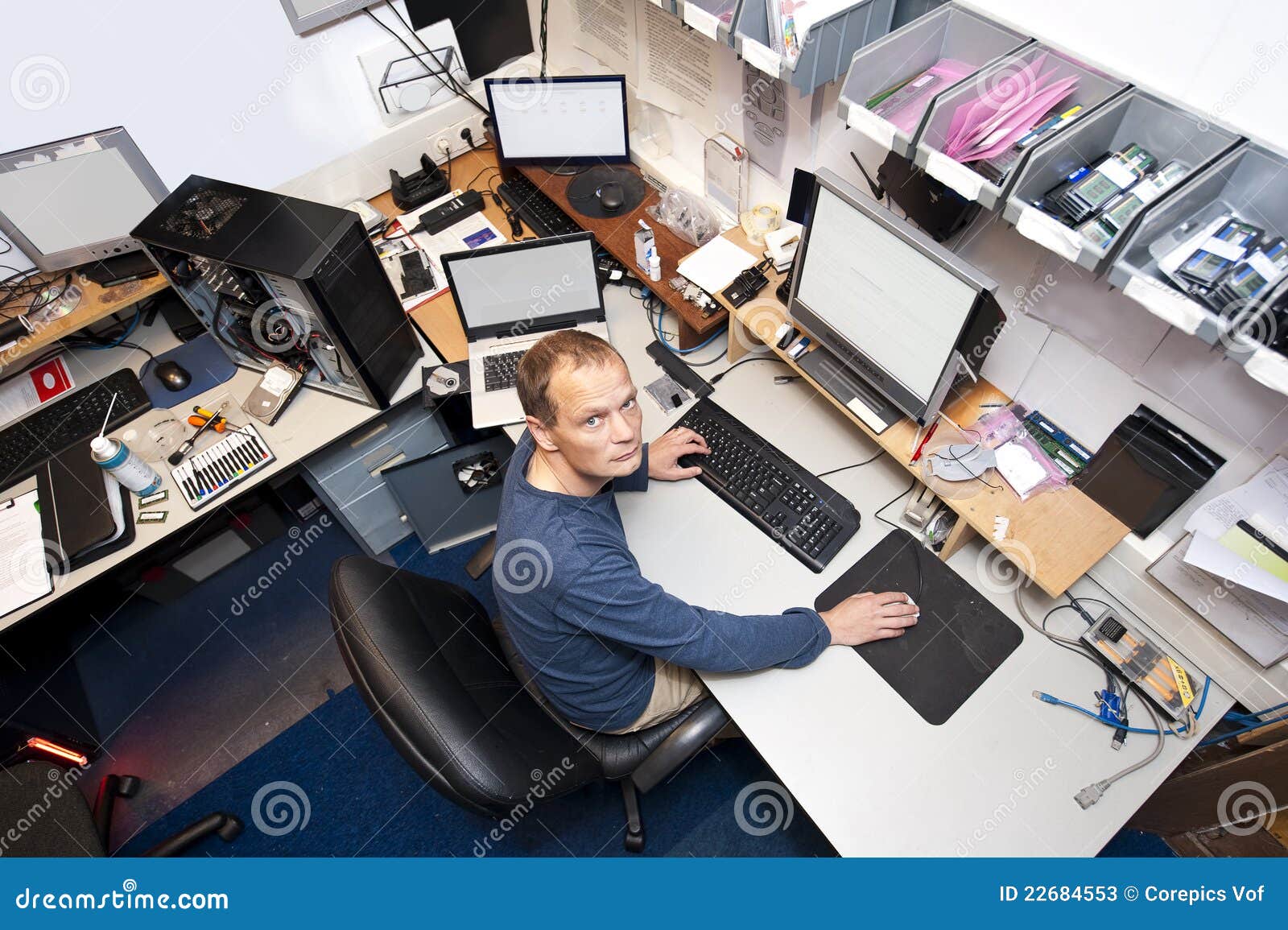 Computer Repair stock image. Image of boxes, indoors - 22684553