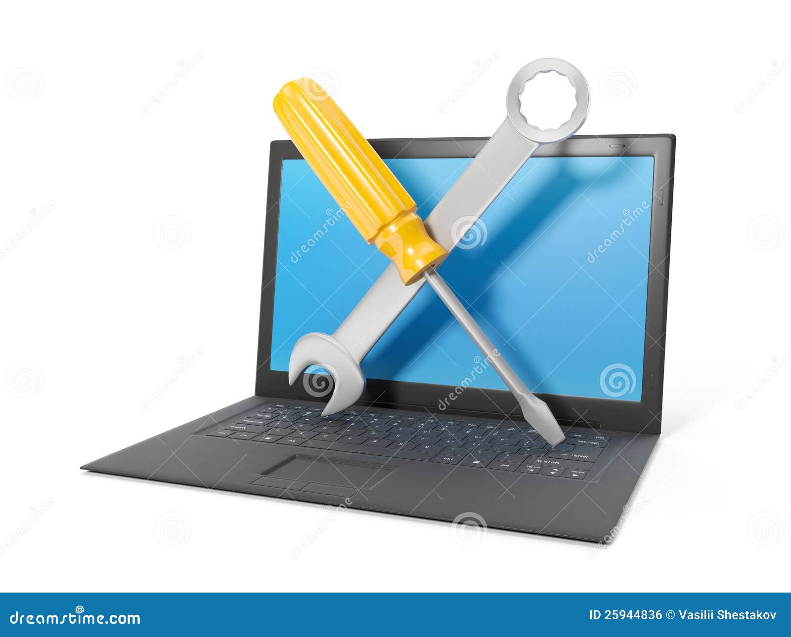 Computer repair stock illustration. Illustration of render - 25944836