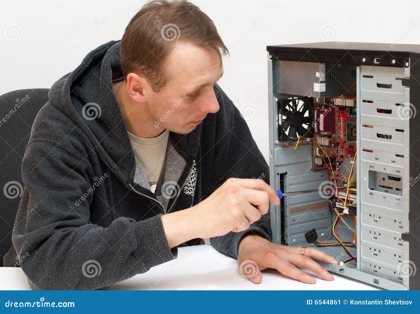 Computer repair stock image. Image of male, occupation - 6544861