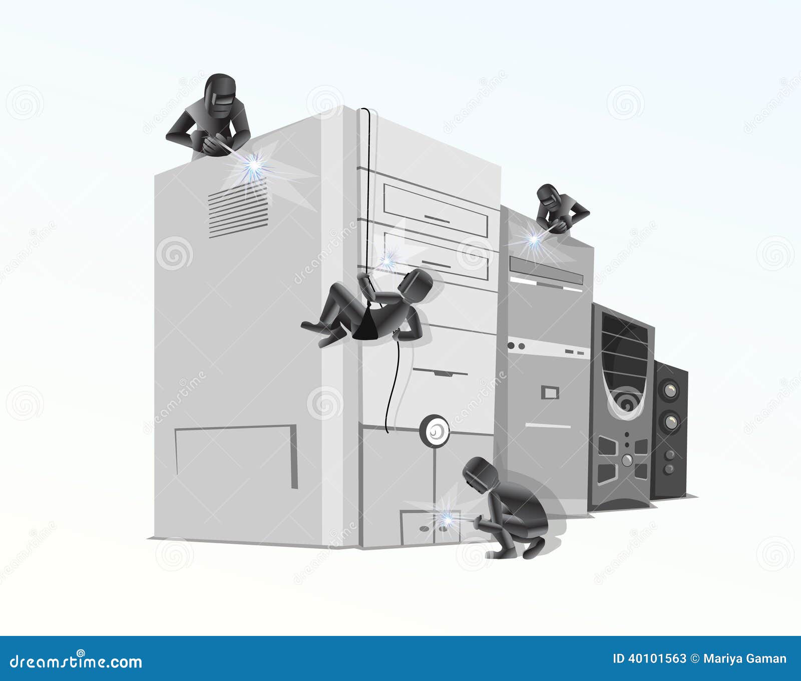 Computer Repair and Adjustment of Professional Art Stock Vector ...