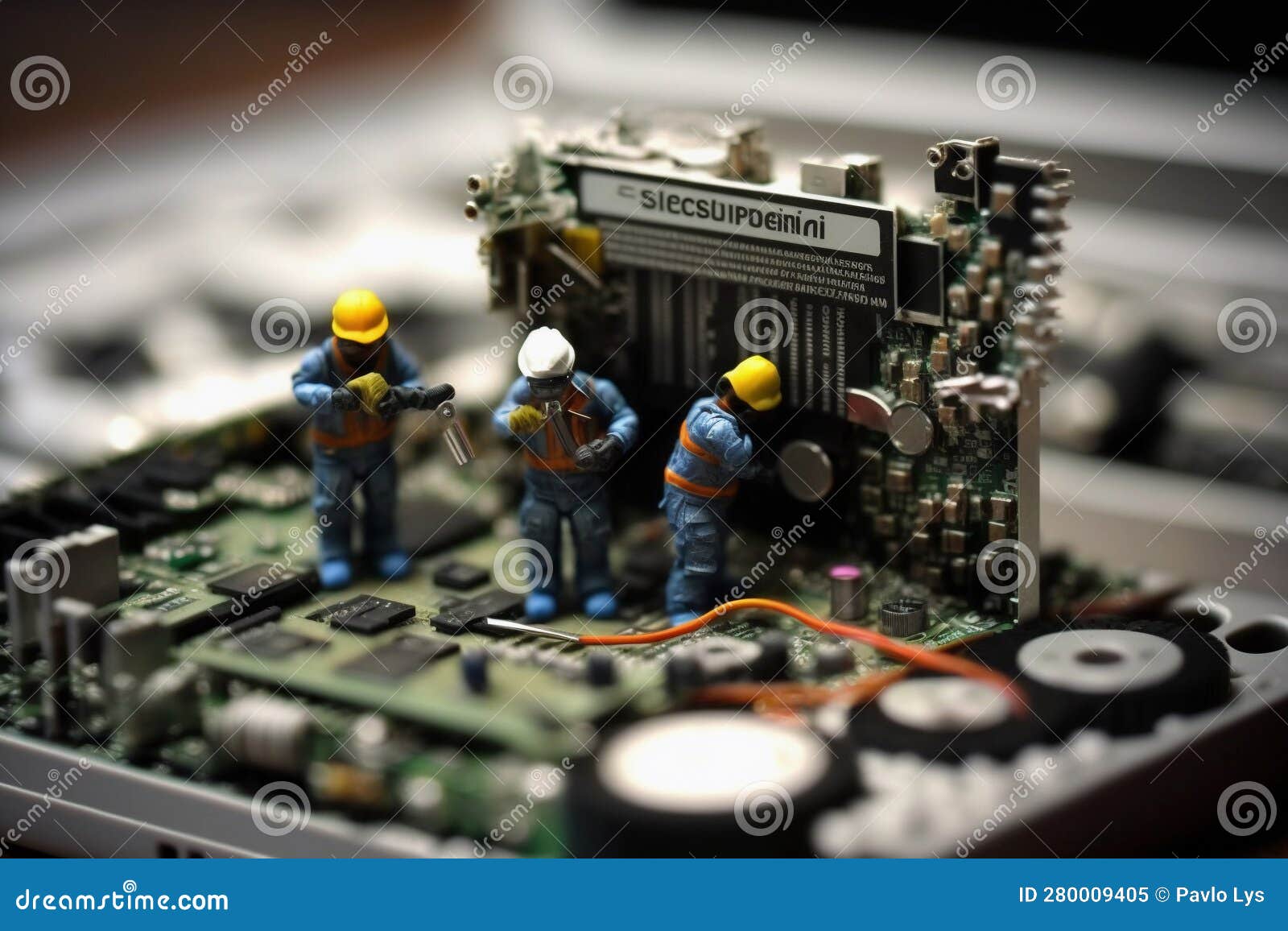 Computer Repair Close-up. AI Generated Stock Illustration ...