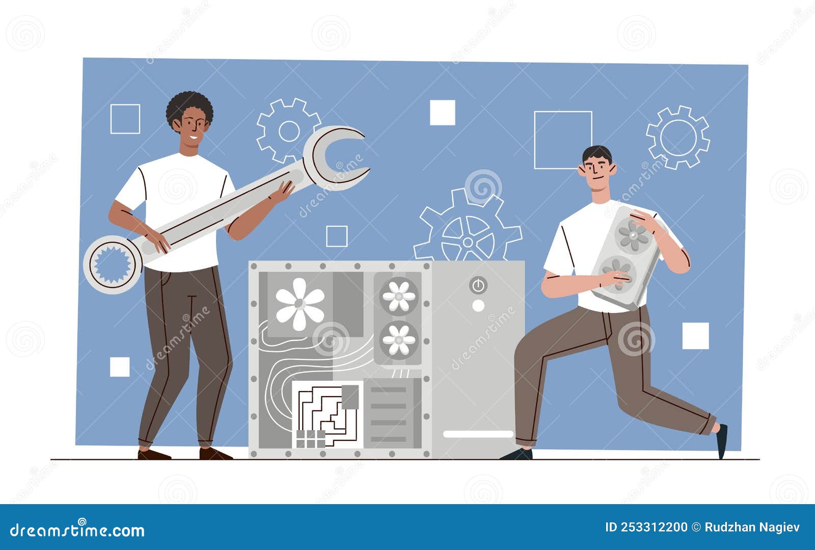 Computer repair concept stock vector. Illustration of broken - 253312200