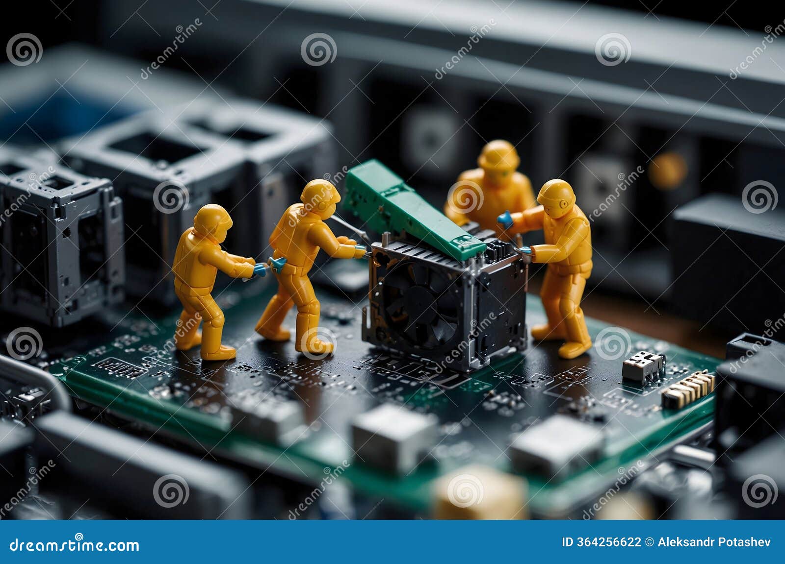 Concept Of A SMR Small Modular Nuclear Reactor Power Plant On A Sunny ...