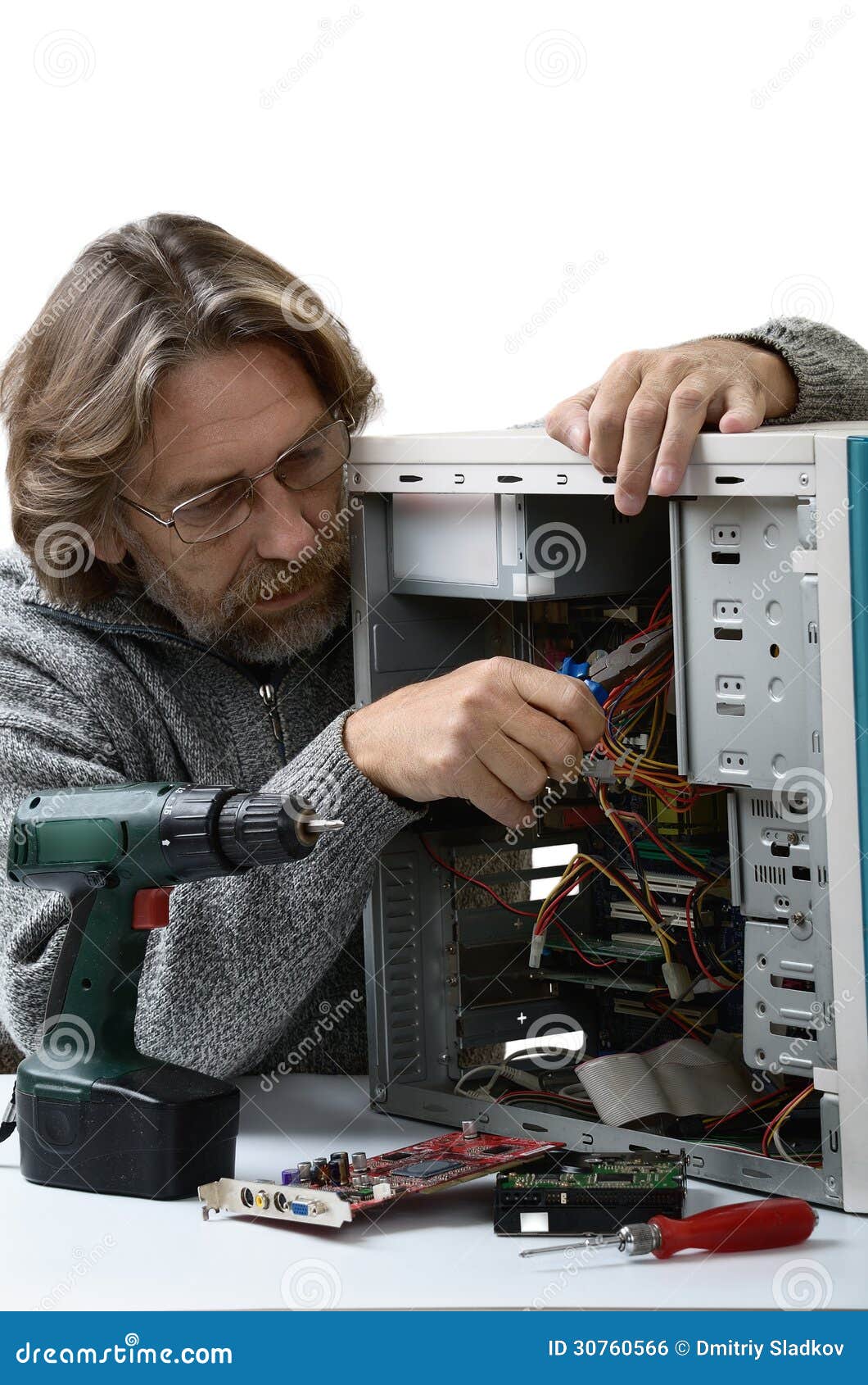 Computer repair stock photo. Image of caucasian, support - 30760566