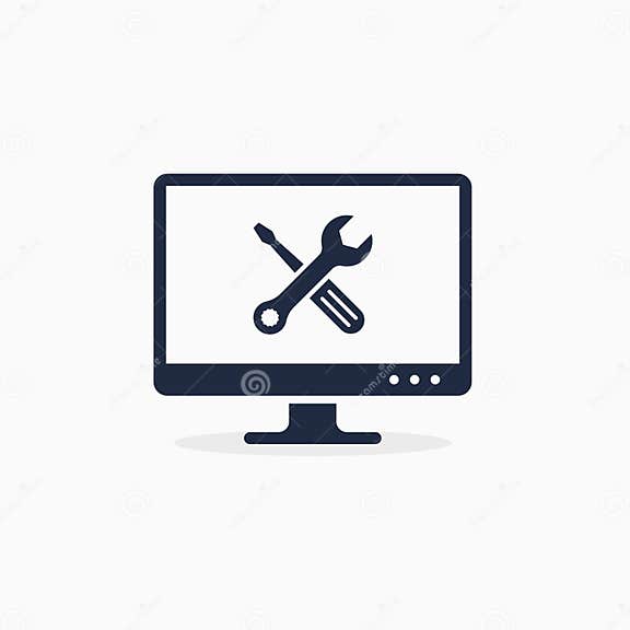 Computer Repair Icon. Computer Settings, Technical Support Icon Stock ...